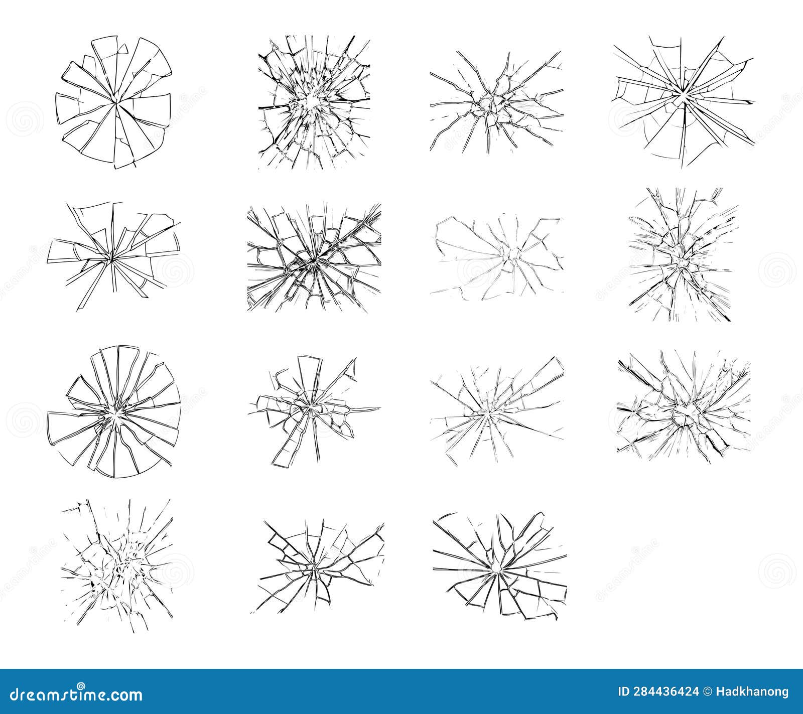 Cracked Glass, Broken Glass Effect for Design, Vector Illustration ...