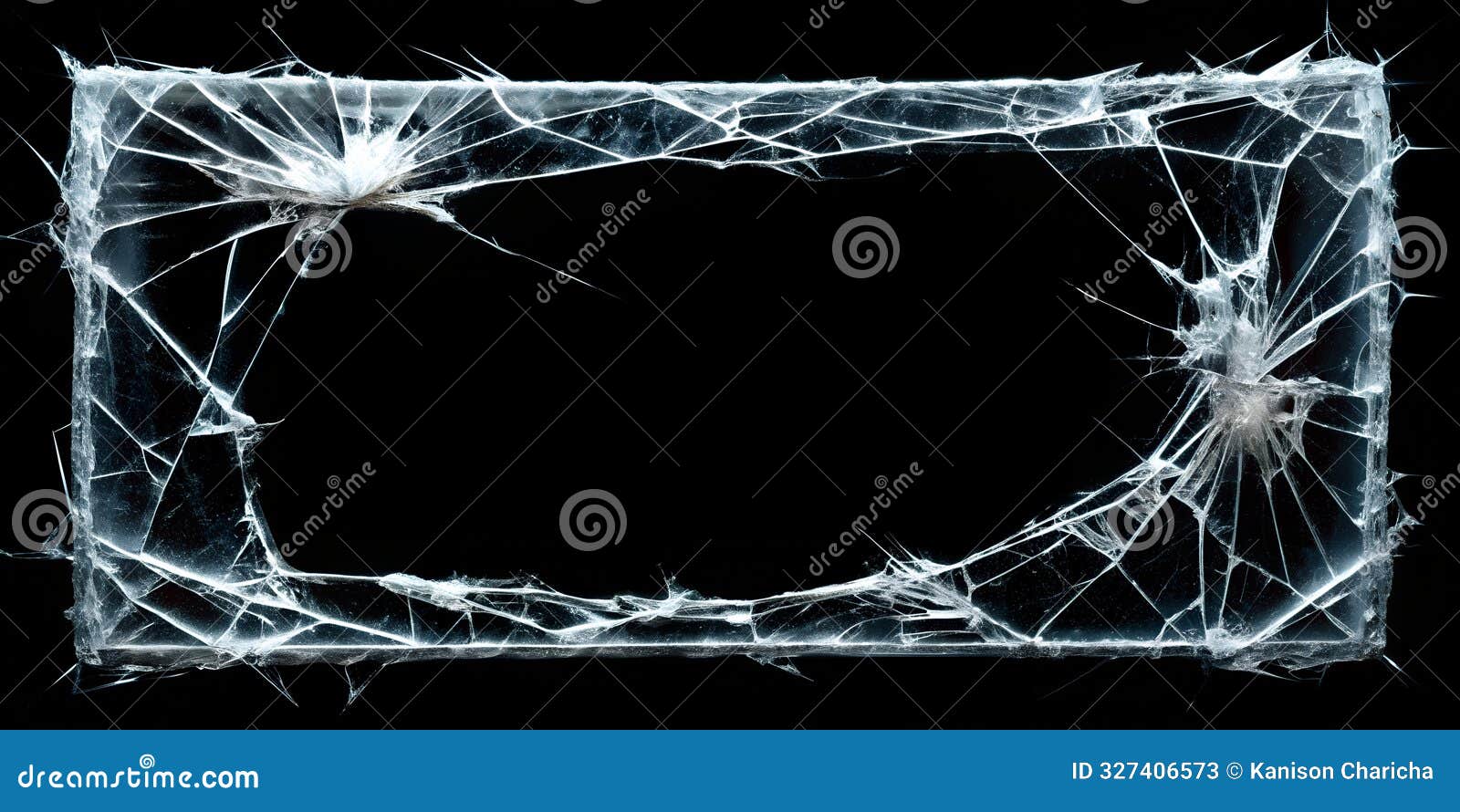 Cracked Glass Frame Overlay the Effect of Glass Damage Split Glass on a ...