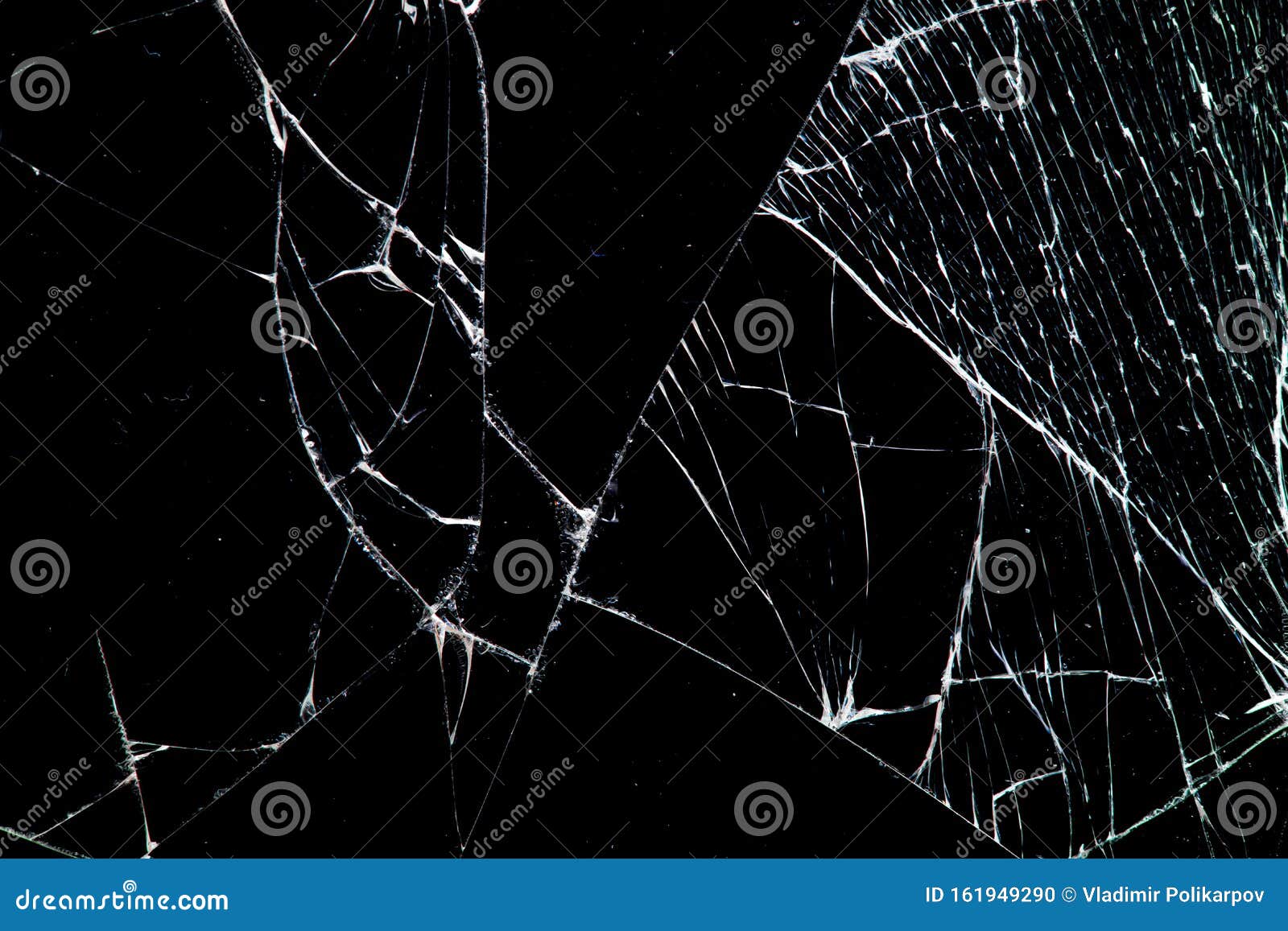 Cracked Glass Isolated on a Black Background Stock Photo - Image of ...