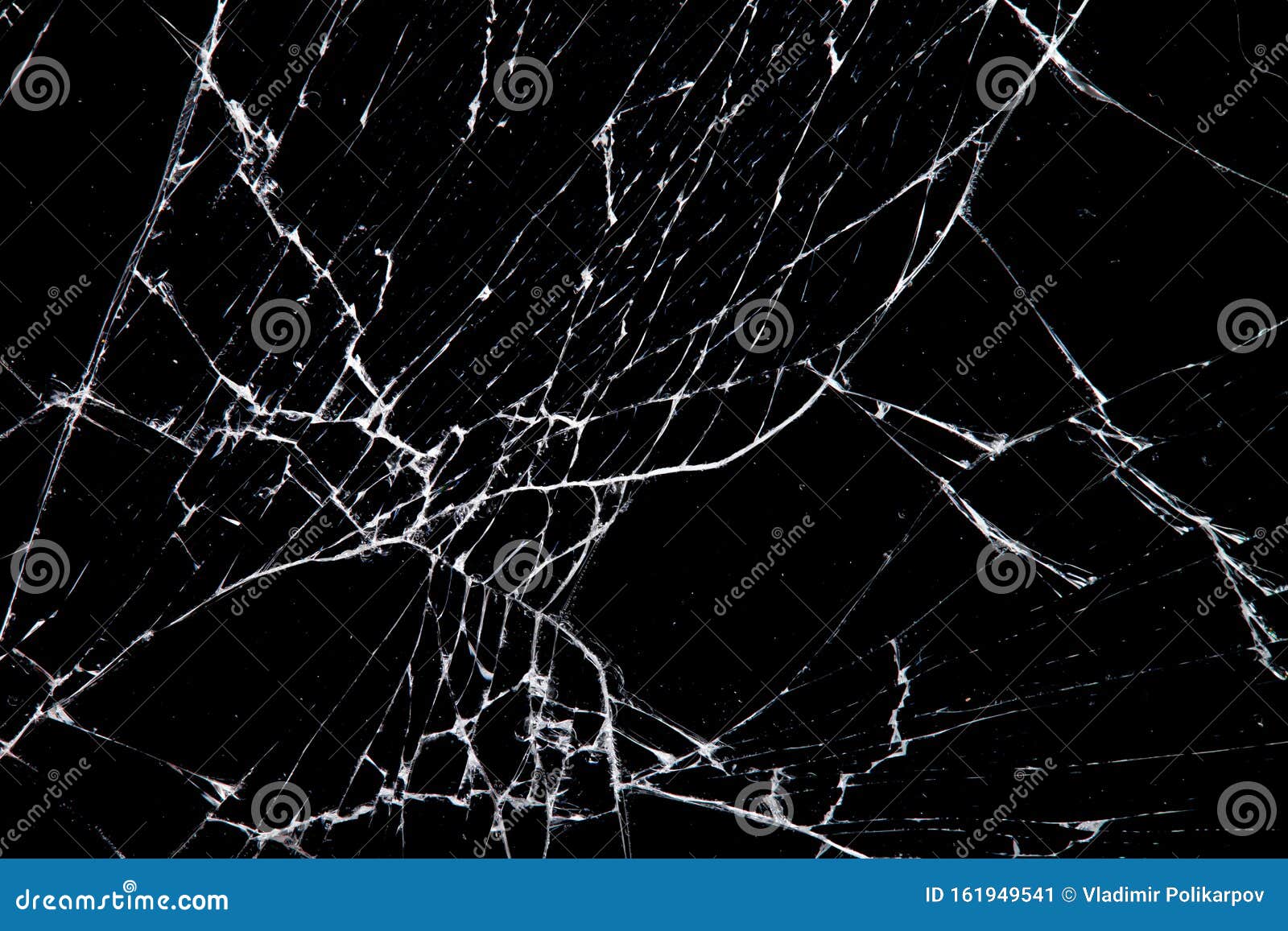 Cracked Glass Isolated on a Black Background Stock Illustration ...