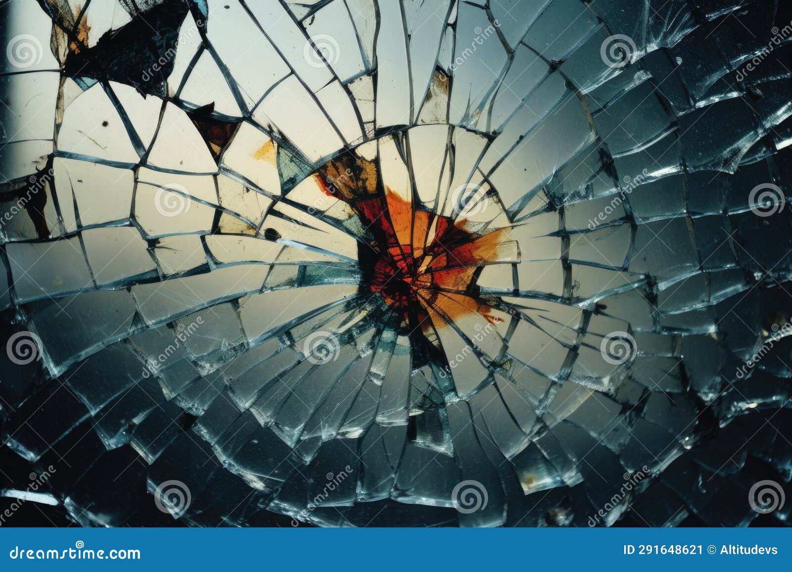 A Cracked Glass Pane Taped Together Stock Image - Image of broken ...
