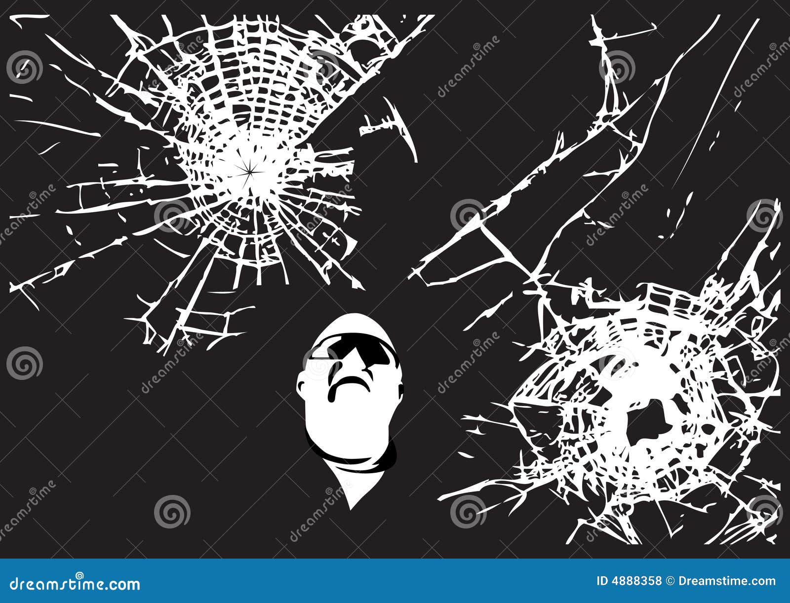 Cracked glass patterns stock vector. Illustration of bullet - 4888358