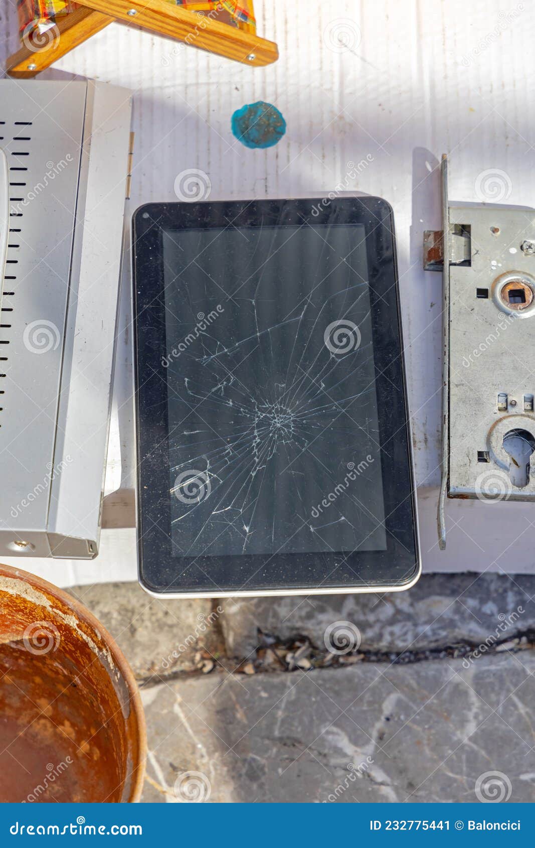 Broken Tablet stock image. Image of technology, serbia - 232775441