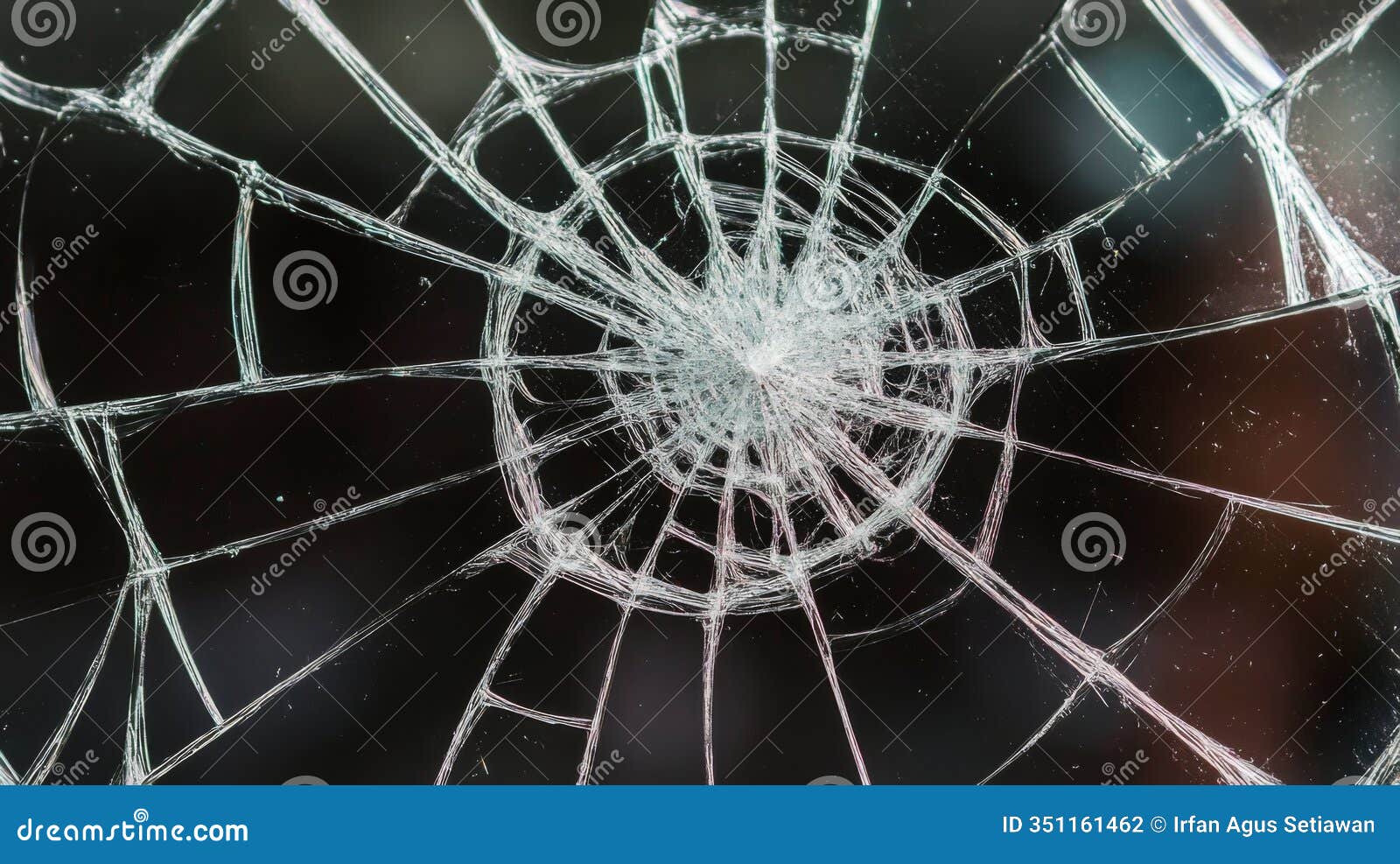 Cracked Glass Shows a Spiderweb Pattern of Fractures Stock Illustration ...