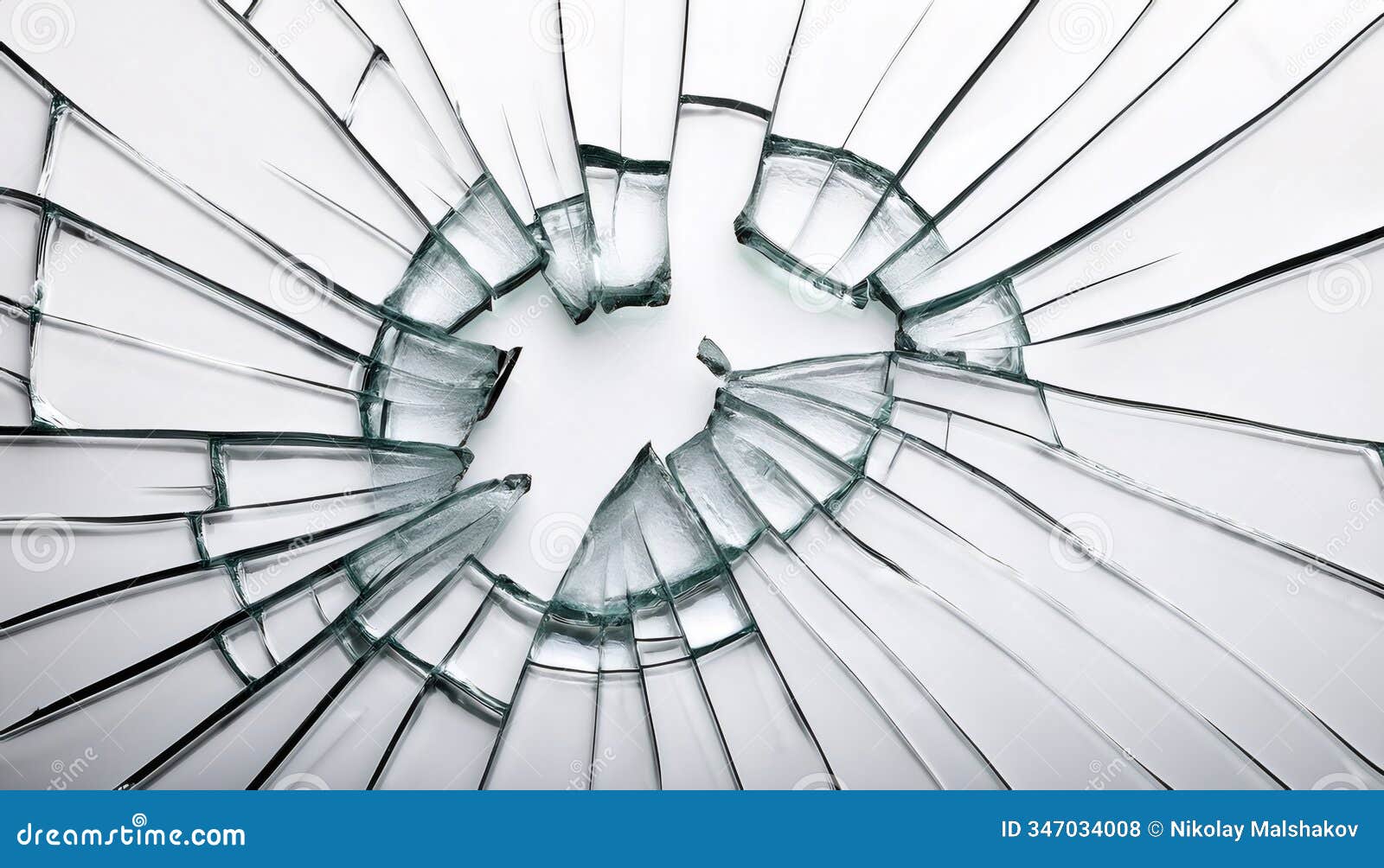 Cracked Glass Surface with a Hole, Forming a Radiating Pattern on a ...