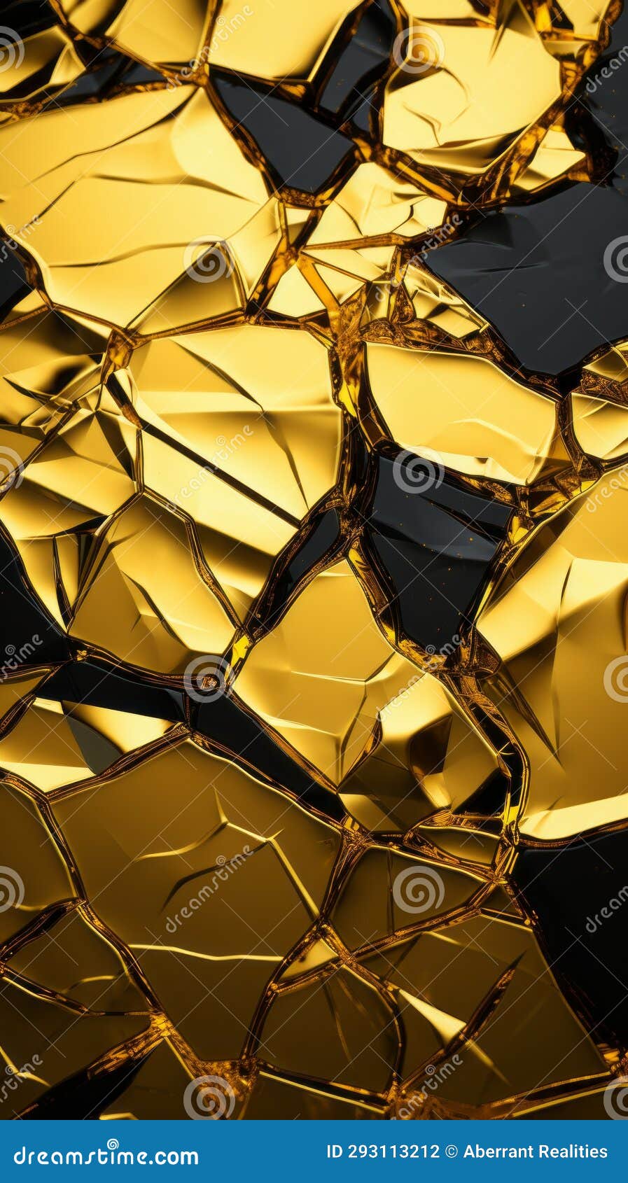 Cracked Gold and Black Background with Broken Pieces of Gold Stock ...