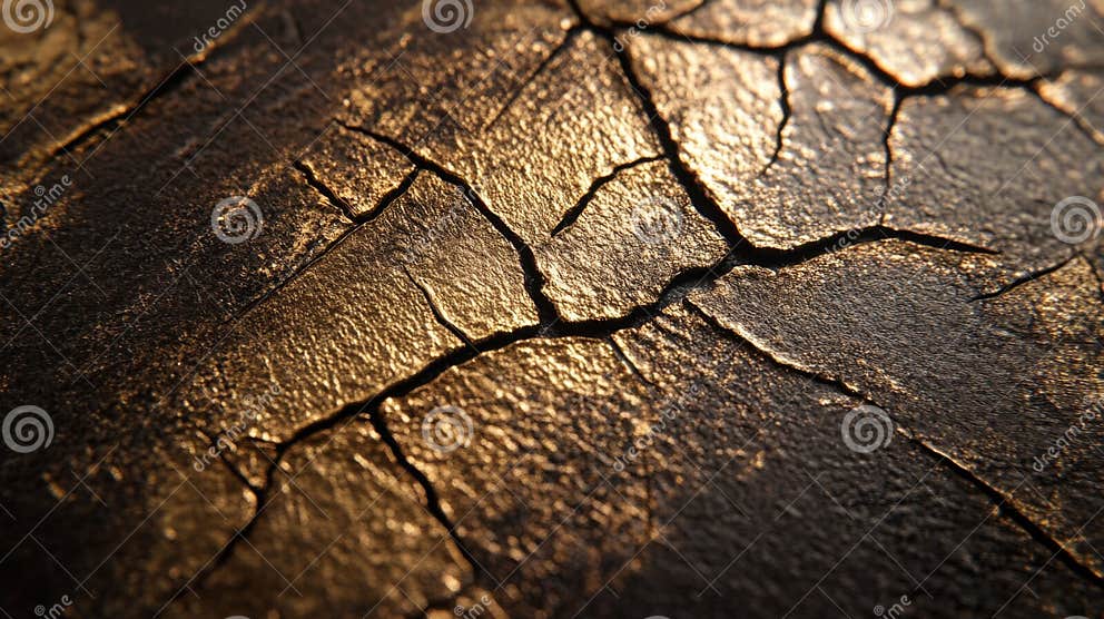 Cracked Gold and Brown Textured Surface Stock Illustration ...