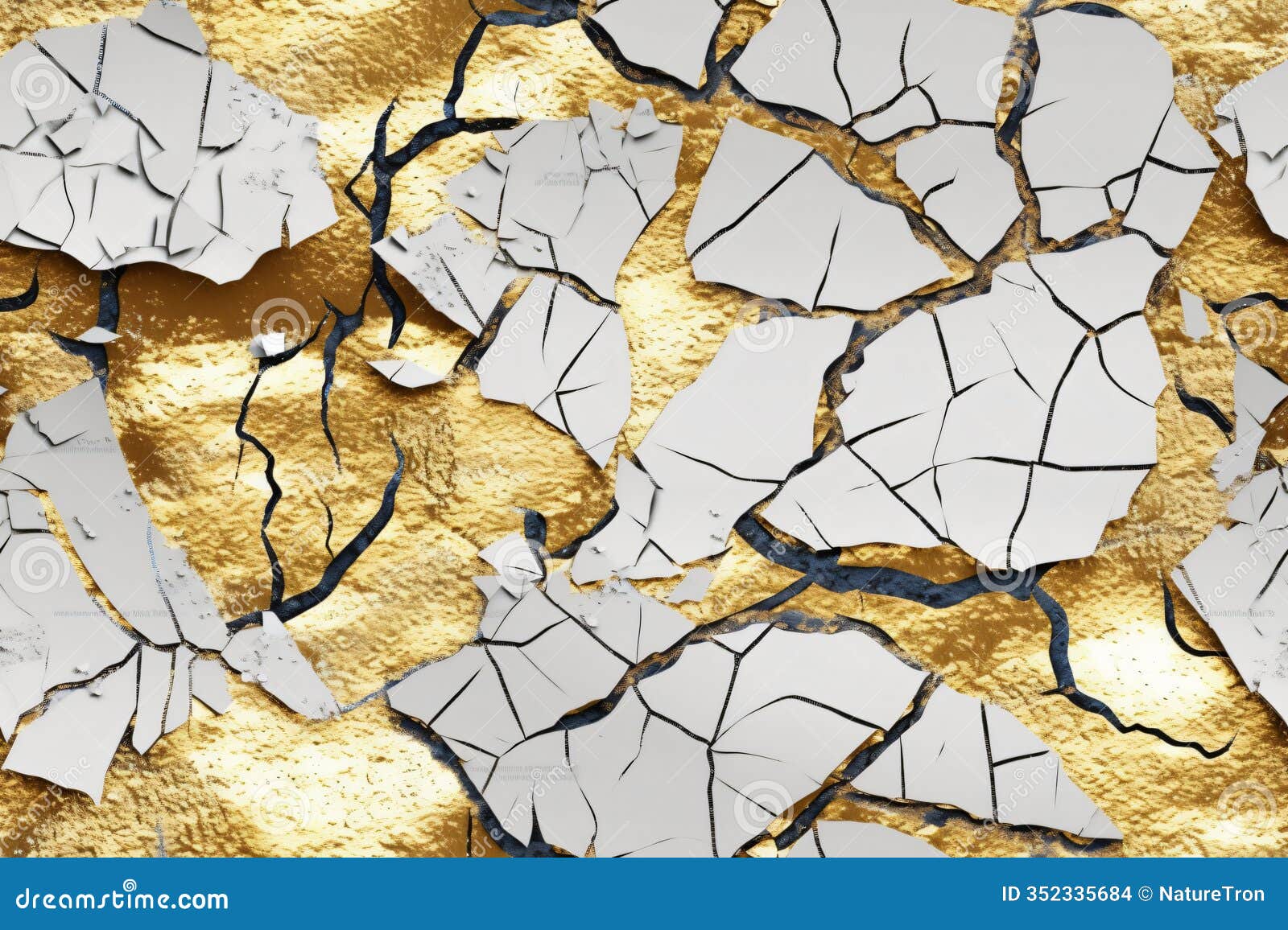 Cracked Gold and White Abstract Texture: a Luxurious 3D Render Stock ...