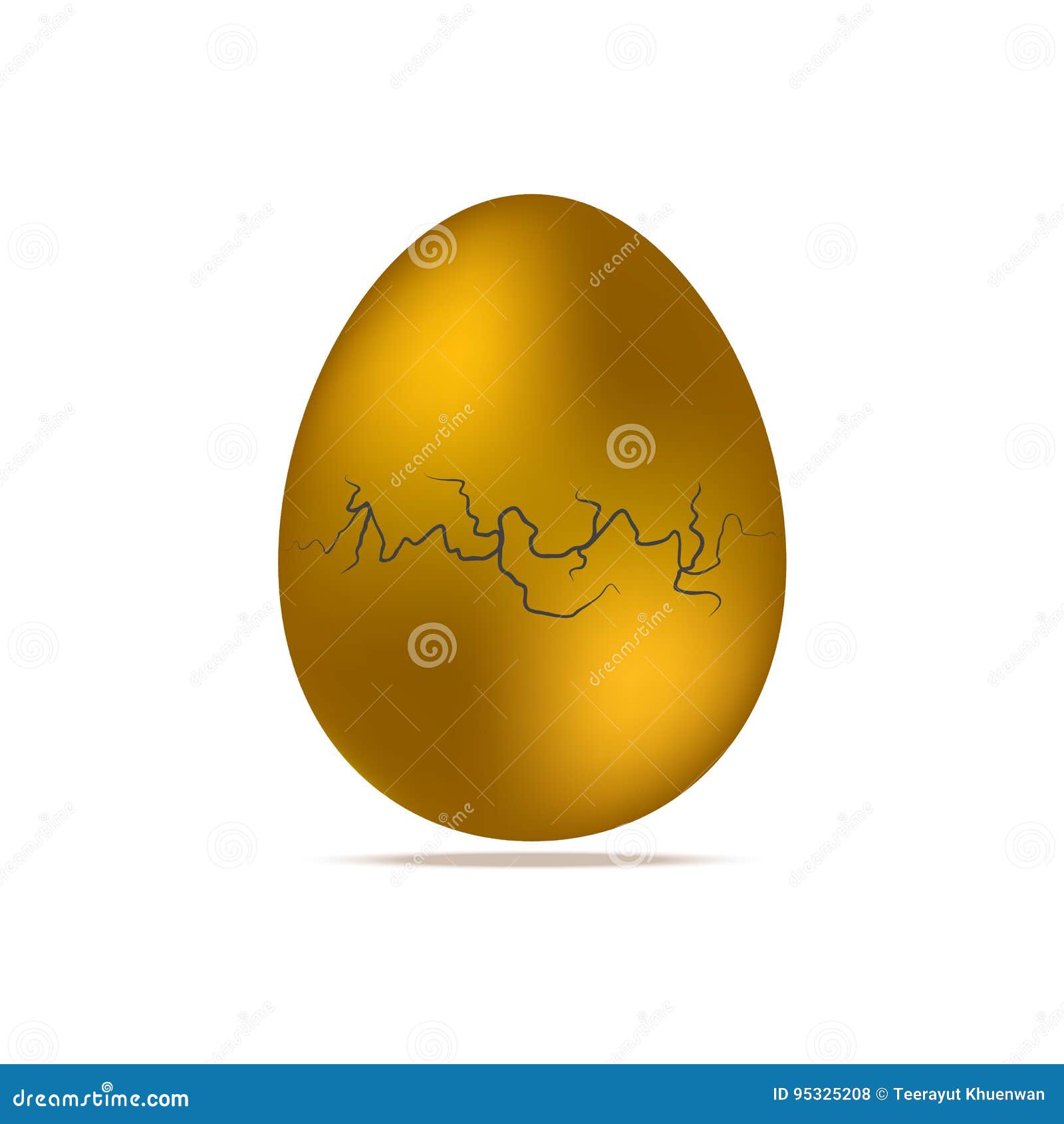 Cracked golden egg stock vector. Illustration of isolated - 95325208