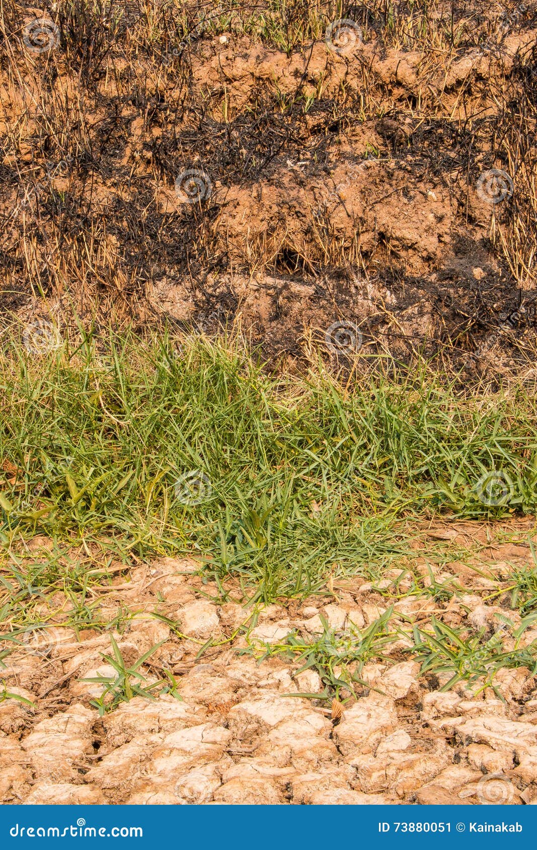Cracked Ground after Being Hit by Ground Fire. Stock Image - Image of ...