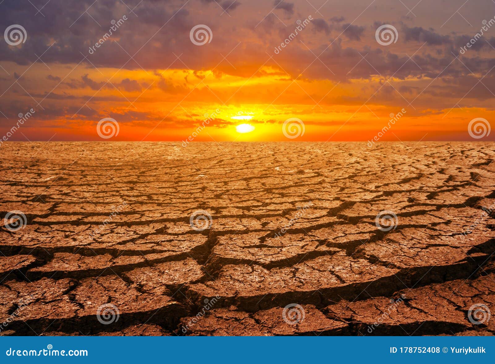 Cracked Ground in a Light of Evening Sun Stock Photo - Image of scenery ...