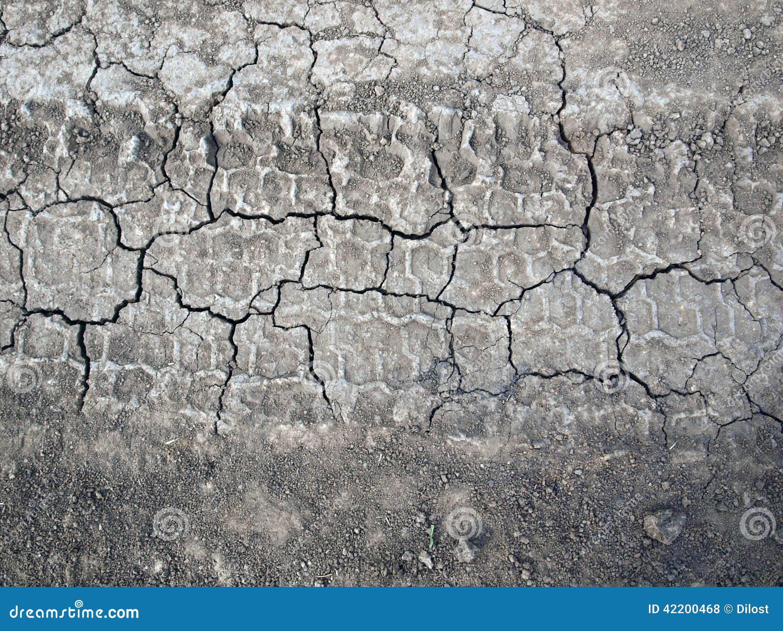 Cracked Ground Texture with the Tracks of Wheels Stock Photo - Image of ...