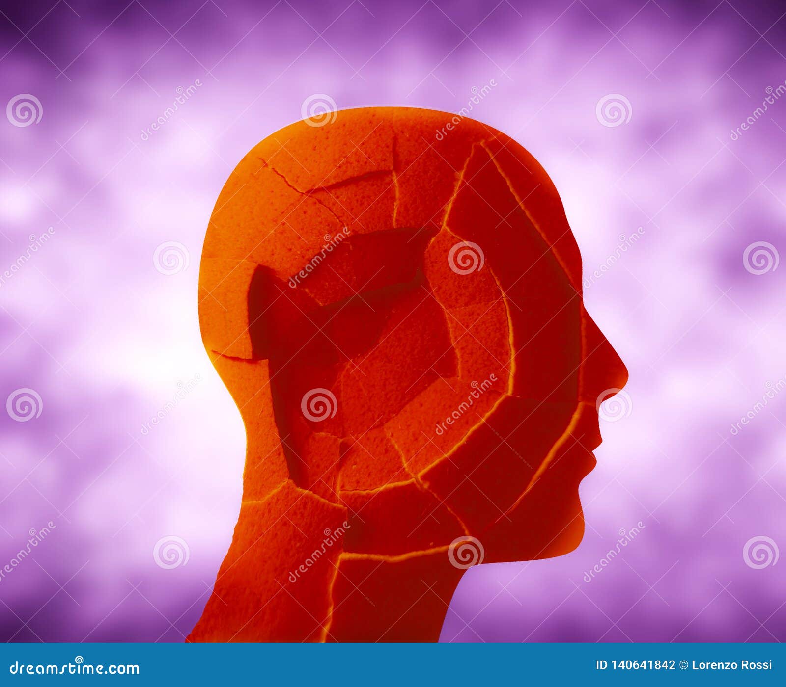 Cracked Head Digital Llustration Stock Illustration - Illustration of ...