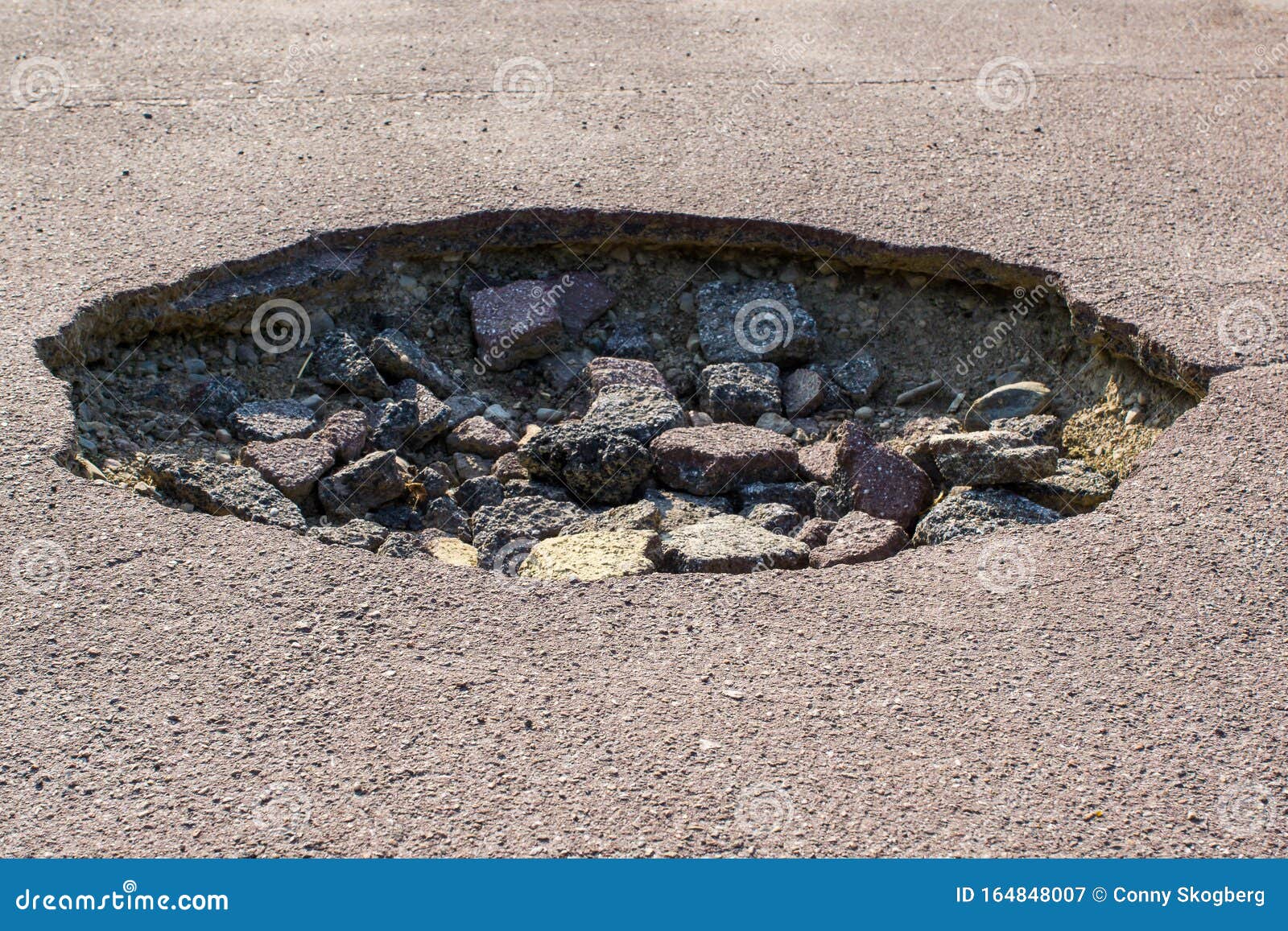 Cracked Hole in the Asphalt Road Stock Image - Image of asphalt ...