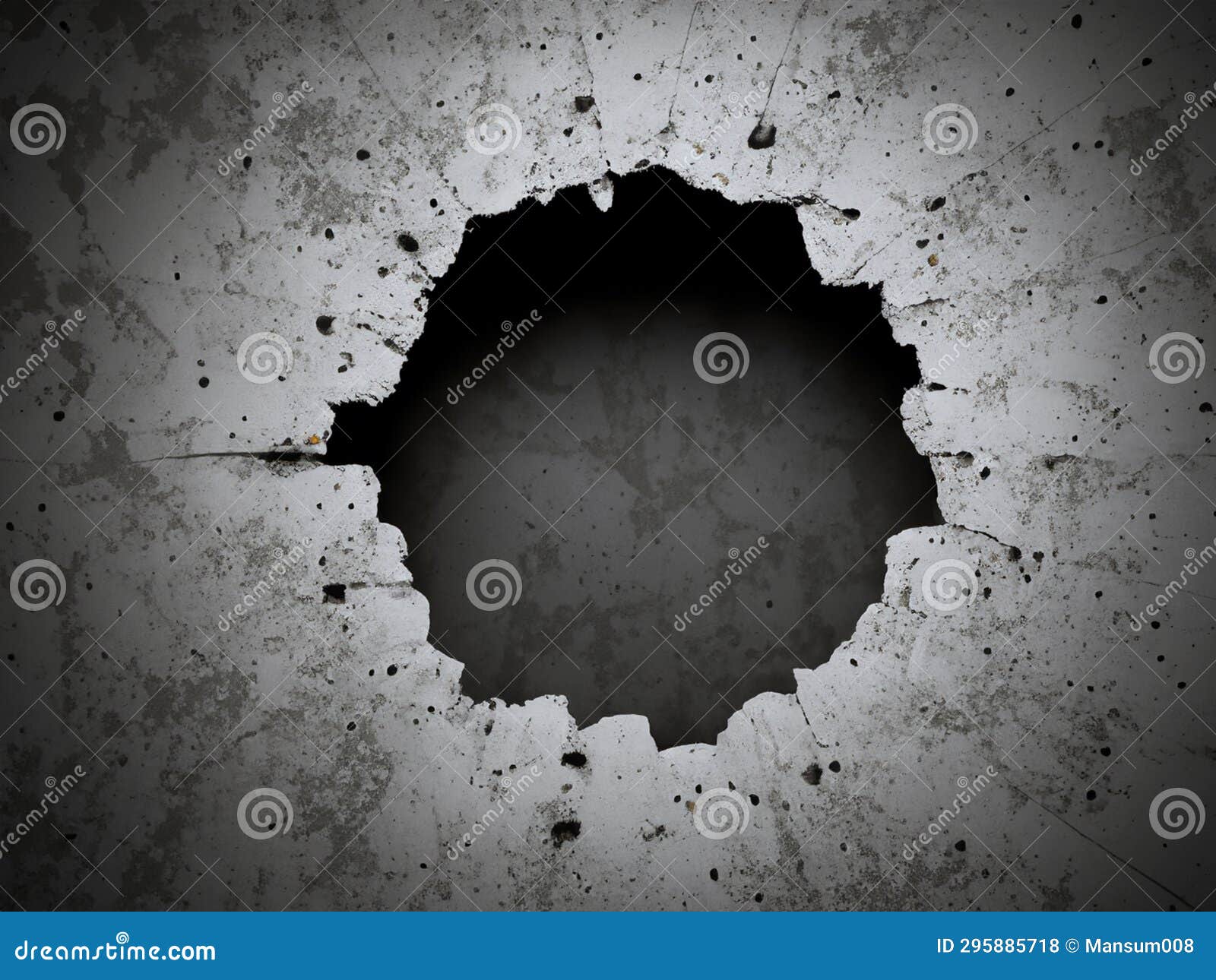 Cracked Hole on Concrete Wall Stock Illustration - Illustration of ...