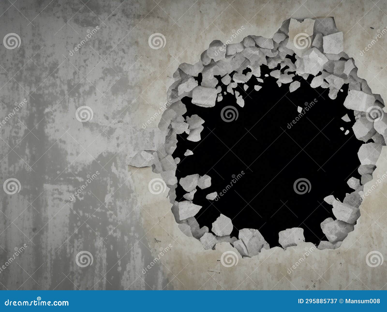 Cracked Hole on Concrete Wall Stock Illustration - Illustration of ...