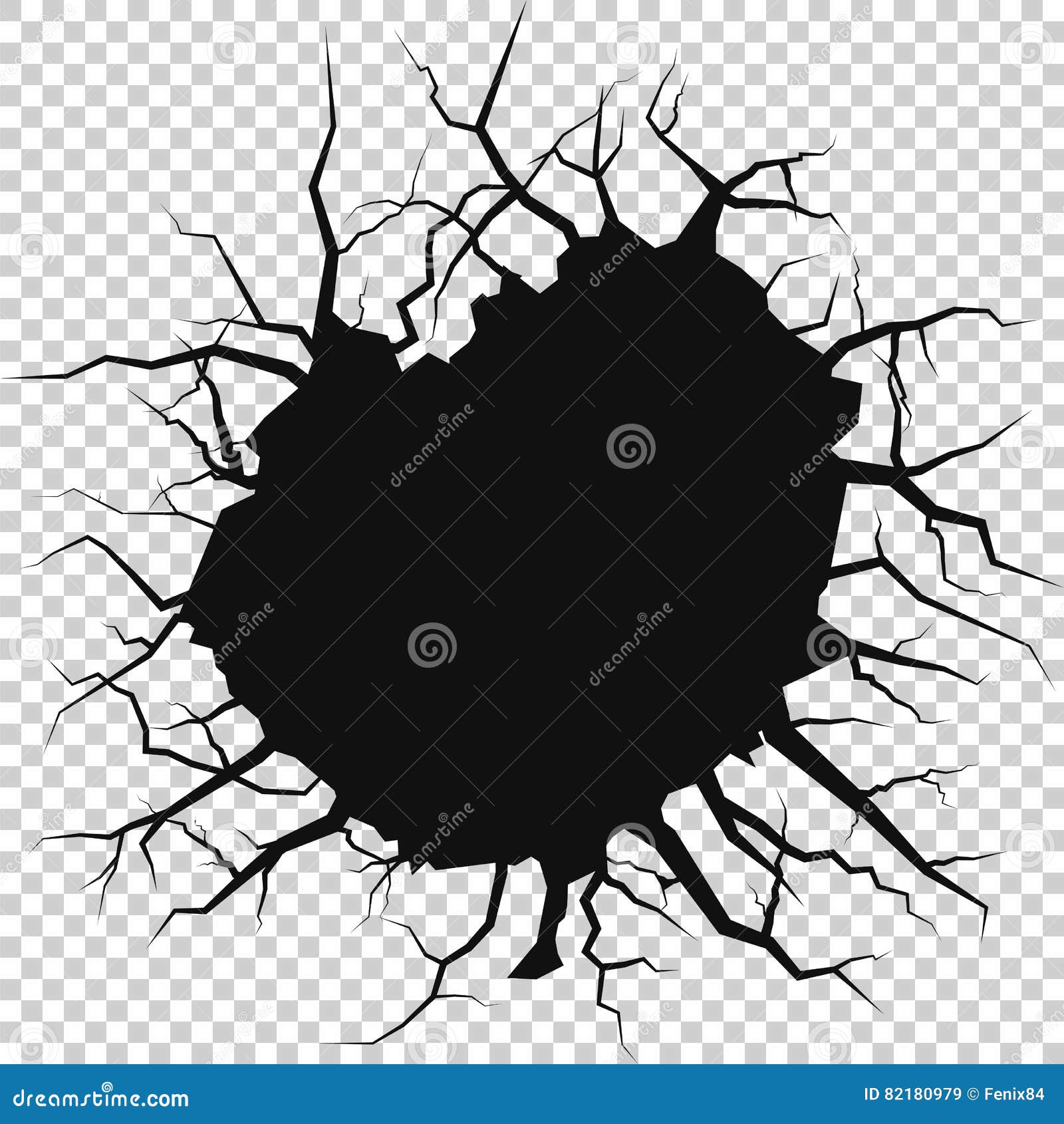 Cracked Hole In Concrete Floor Royalty-Free Illustration ...