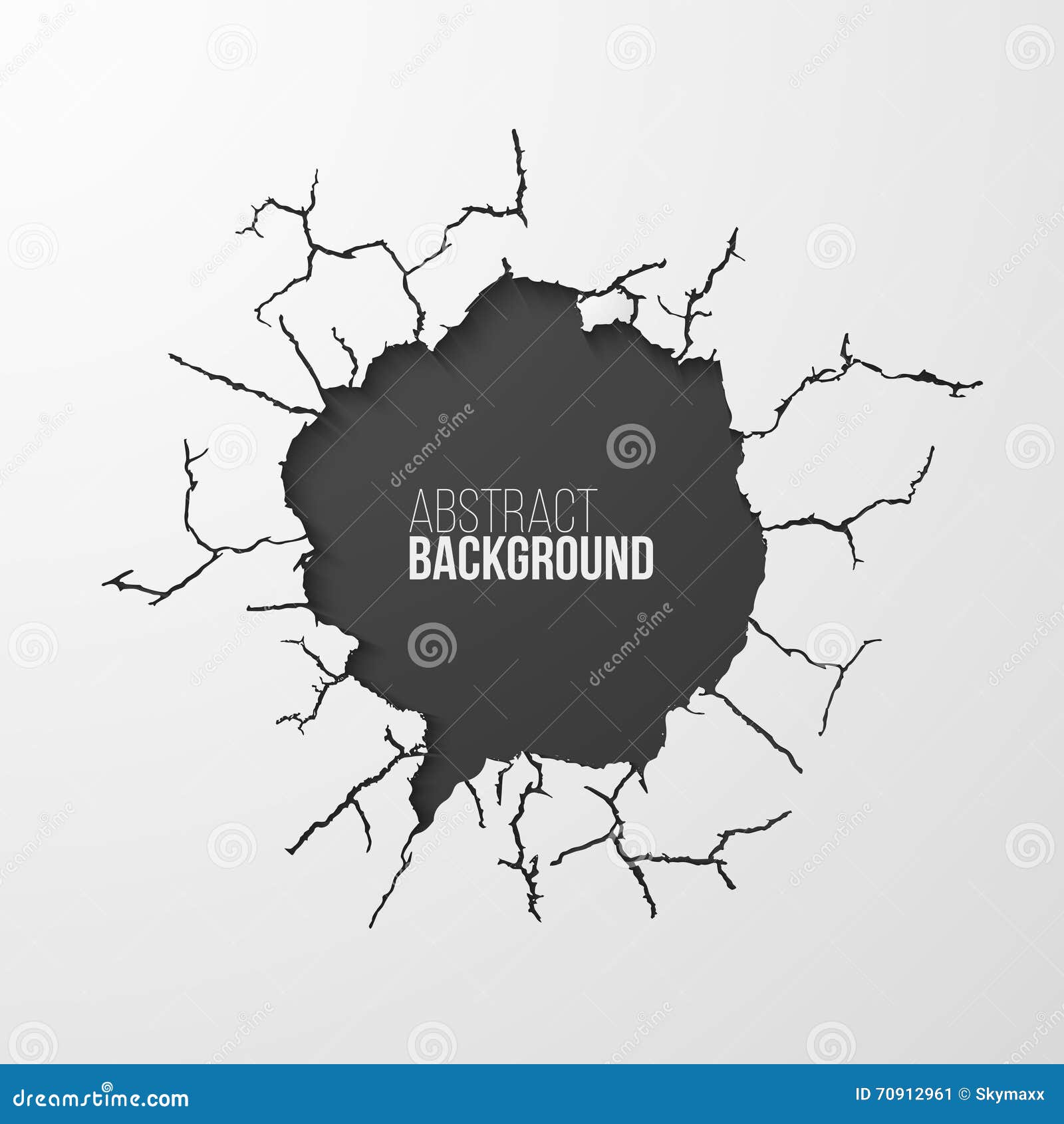 Cracked Hole in the Wall Banner with Space for Text Stock Vector ...