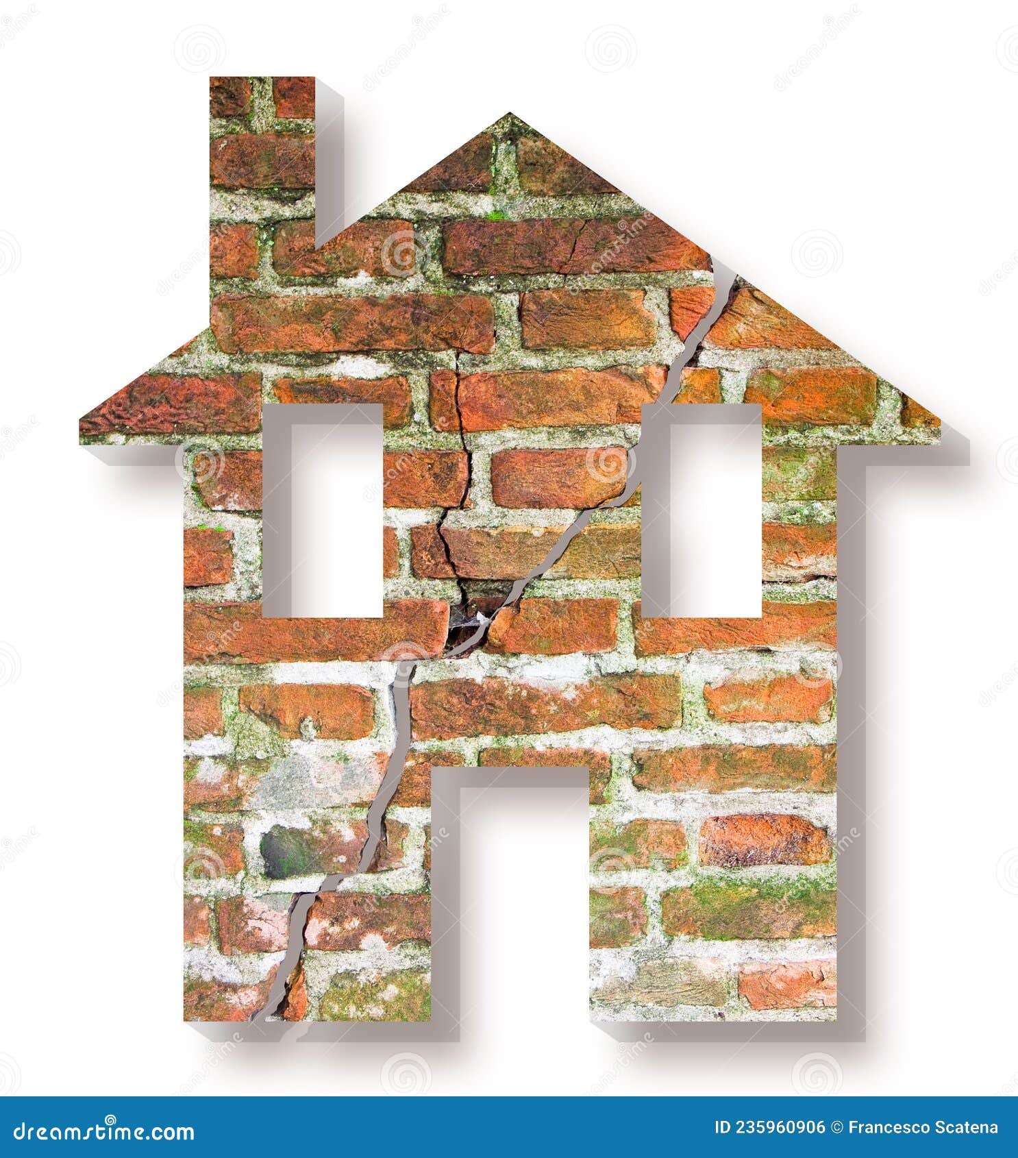 Cracked Old House Wall Texture For Background Royalty-Free Stock Photo ...