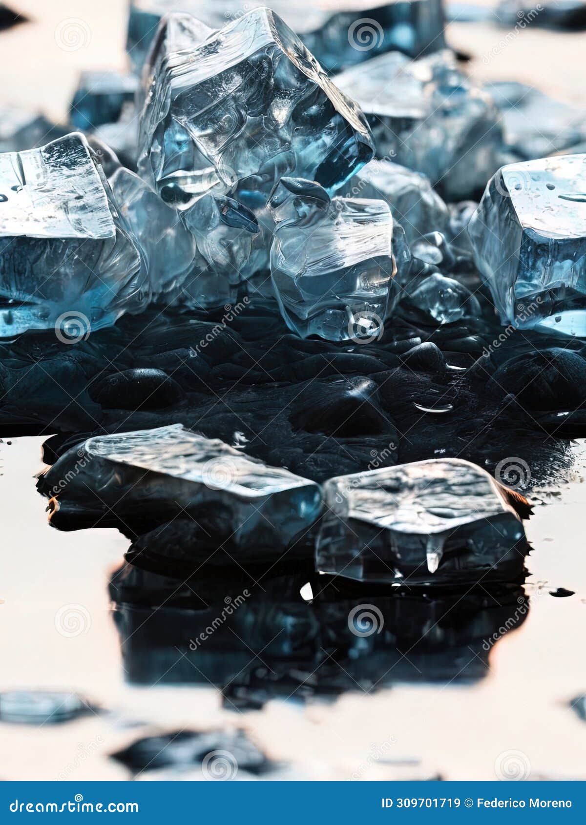 Cracked Ice Cubes on Wet Surface. Seamless Loop Pattern Stock ...