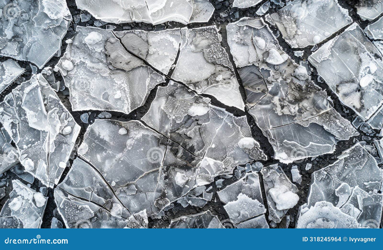 Cracked Ice Sheet Texture Background Stock Photo - Image of black ...