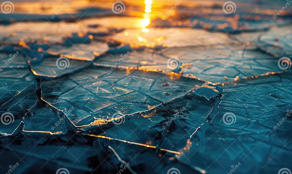 Cracked Ice Surface Background Stock Illustration - Illustration of ...