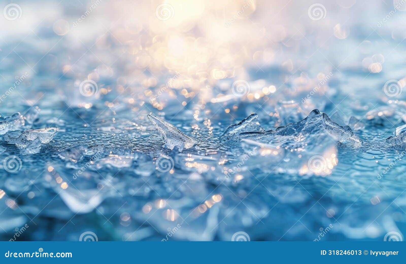Cracked Ice Surface Background, Natural Ice Texture Stock Illustration ...
