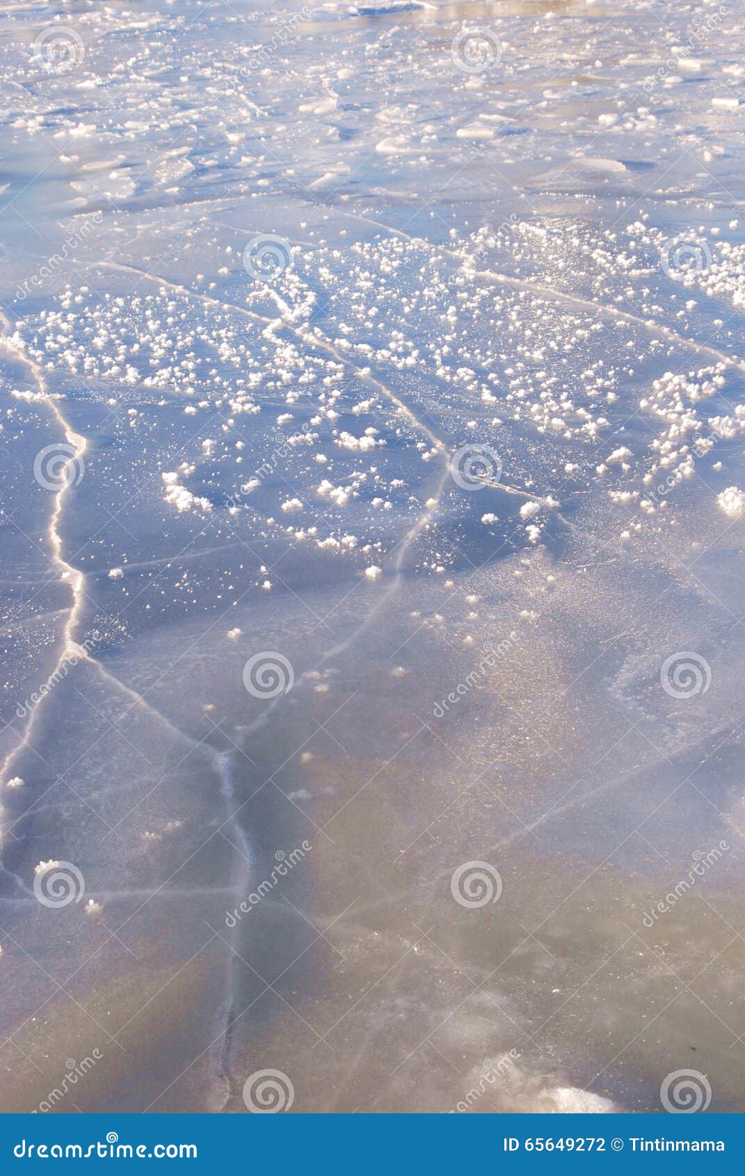 Cracked Ice Surface on Frozen Water Stock Photo - Image of break ...