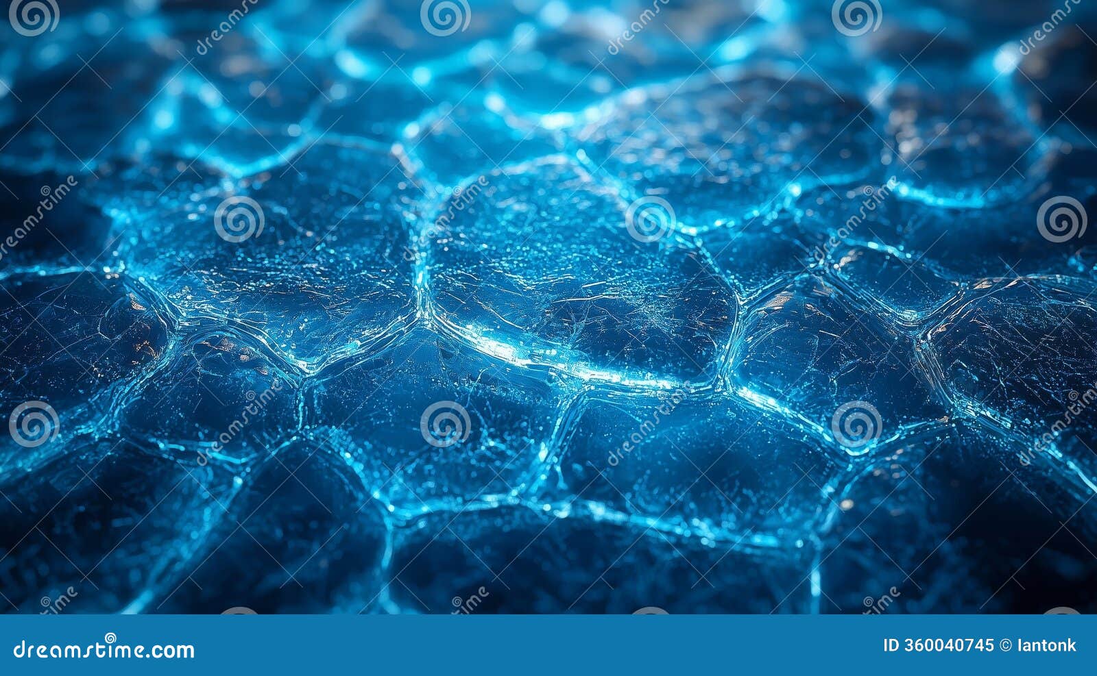 Cracked Ice Texture with Deep Blue Glow and Shattered Patterns Stock ...