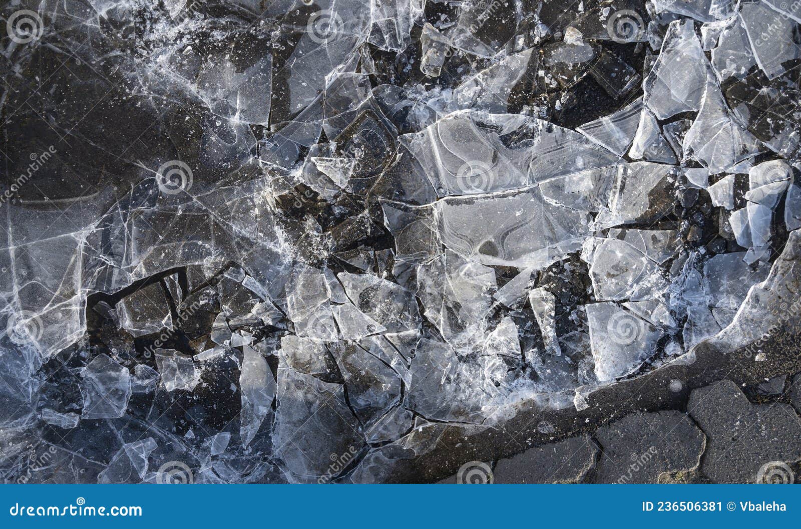 Broken ice on the ground stock image. Image of frozen - 236506381