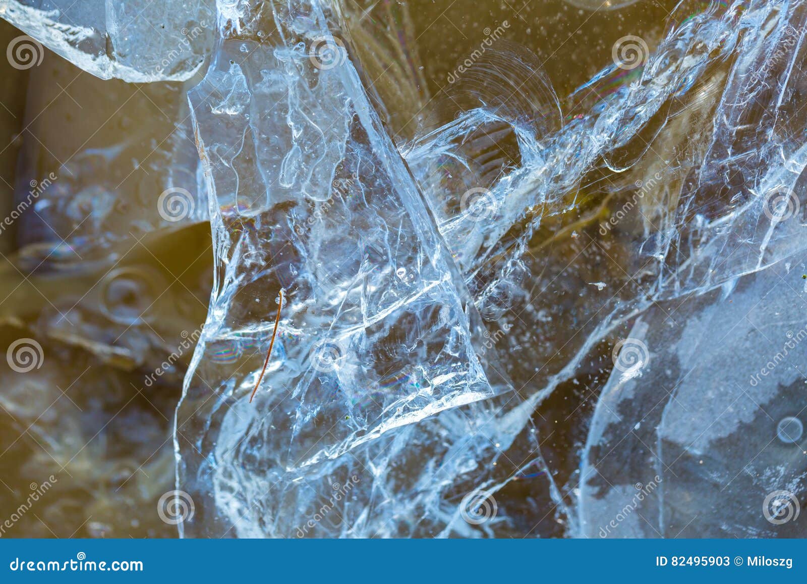 Cracked Ice on Water Texture. Stock Image - Image of background, cool ...