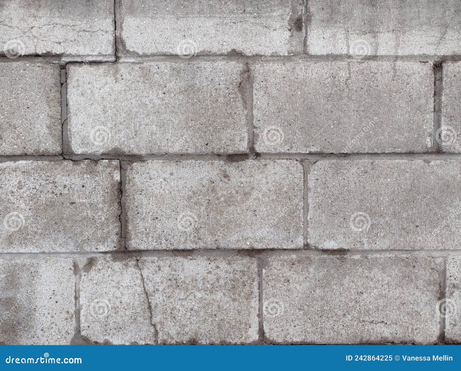 Cracked Industrial Grey Block Wall Stock Image - Image of wall, grey ...