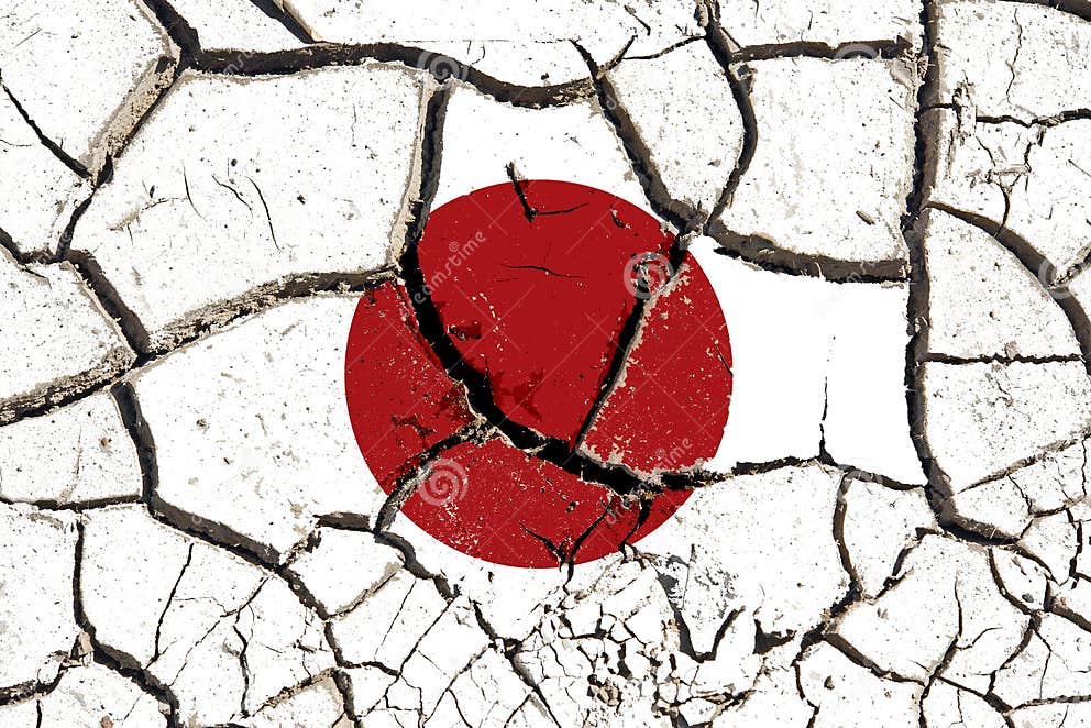 Cracked Japan flag stock photo. Image of tragedy, earthquake - 18853434