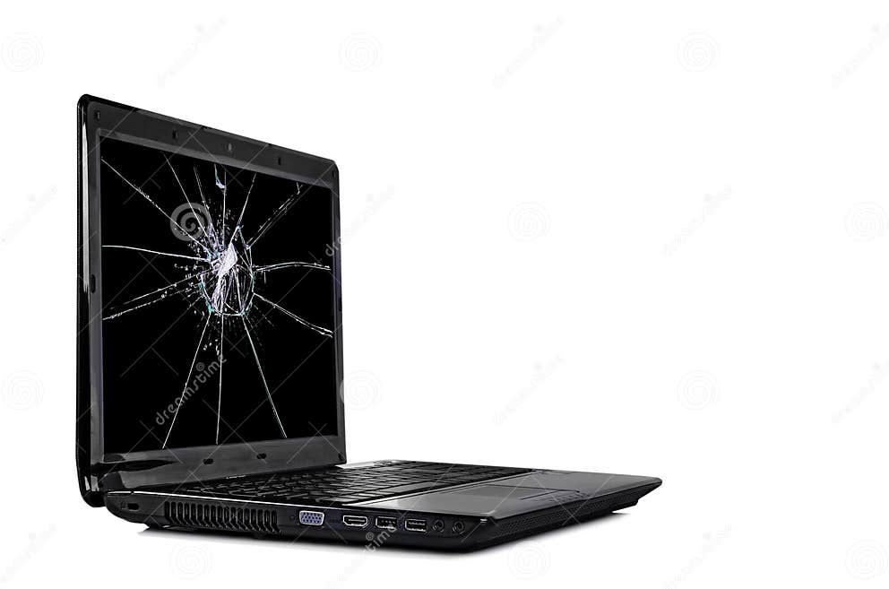 Cracked laptop stock photo. Image of modern, cracked - 27942626