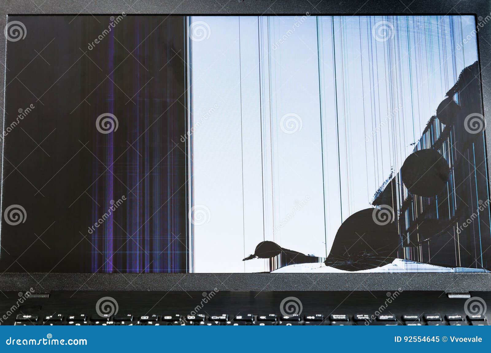 Cracked LCD Screen of Laptop Stock Image - Image of cracked, damaged ...