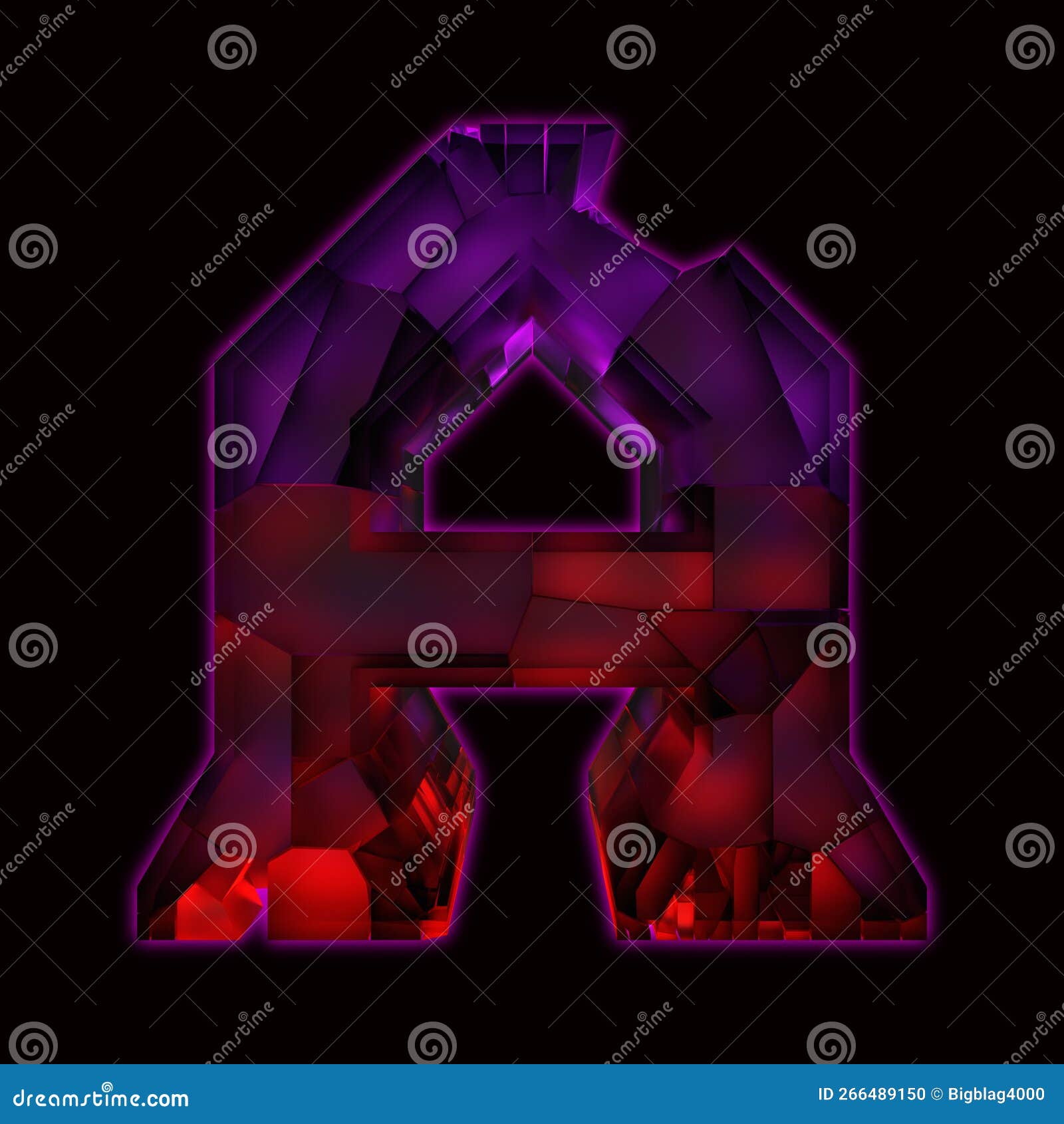 Cracked Letter in the Dark.Rendered 3D Illustration. Stock Illustration ...