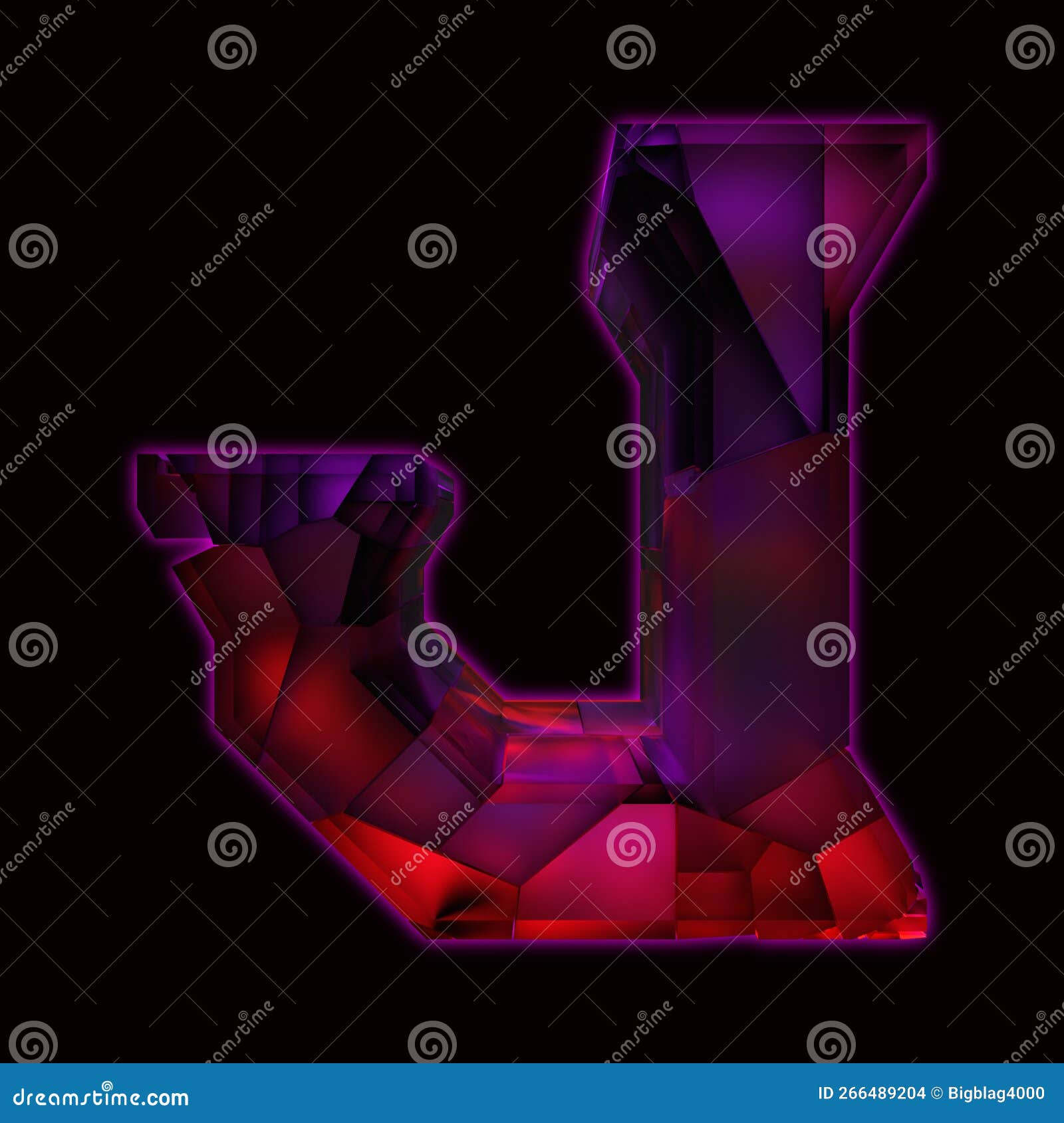 Cracked Letter in the Dark.Rendered 3D Illustration. Stock Illustration ...