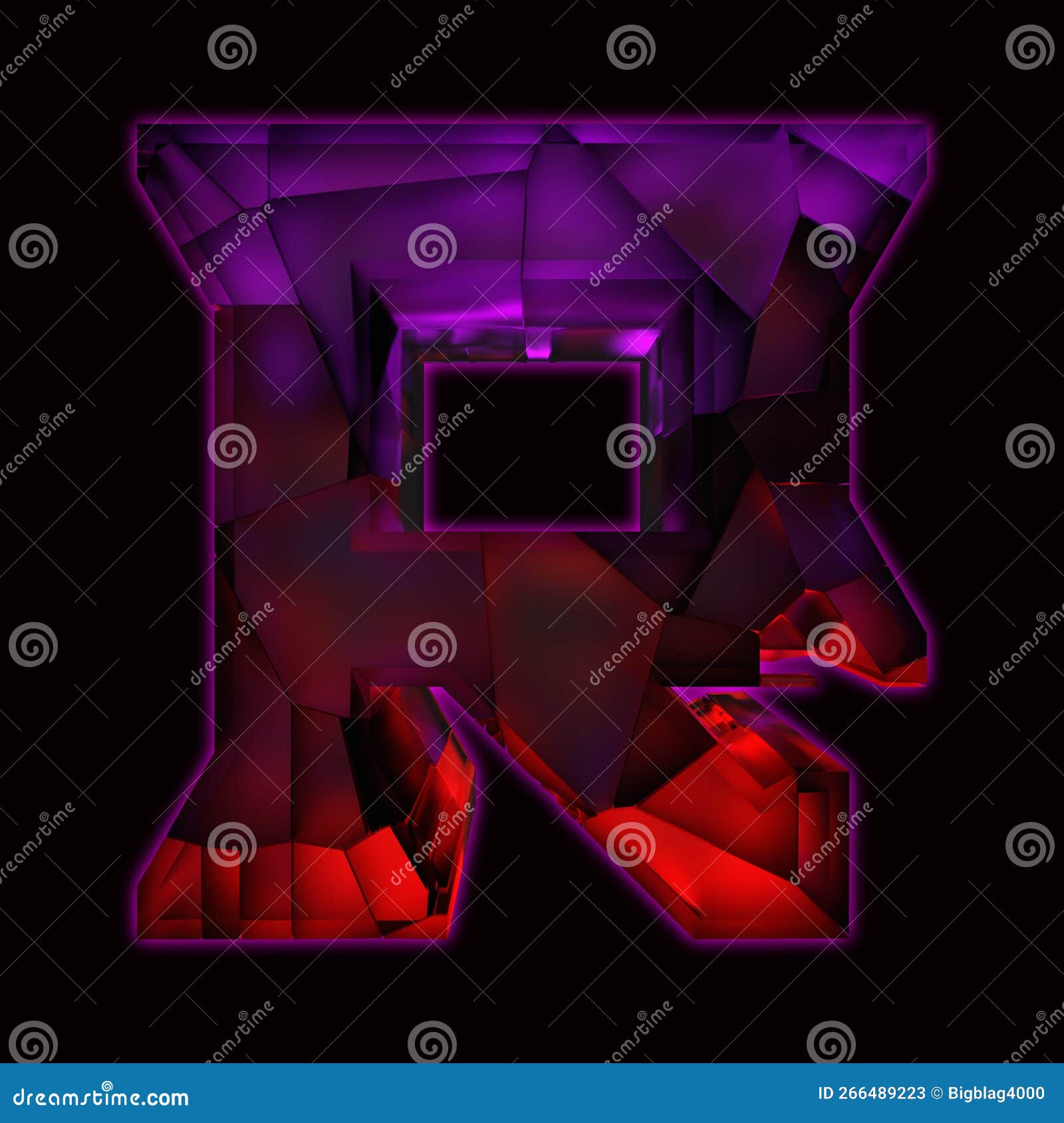 Cracked Letter in the Dark.Rendered 3D Illustration. Stock Illustration ...