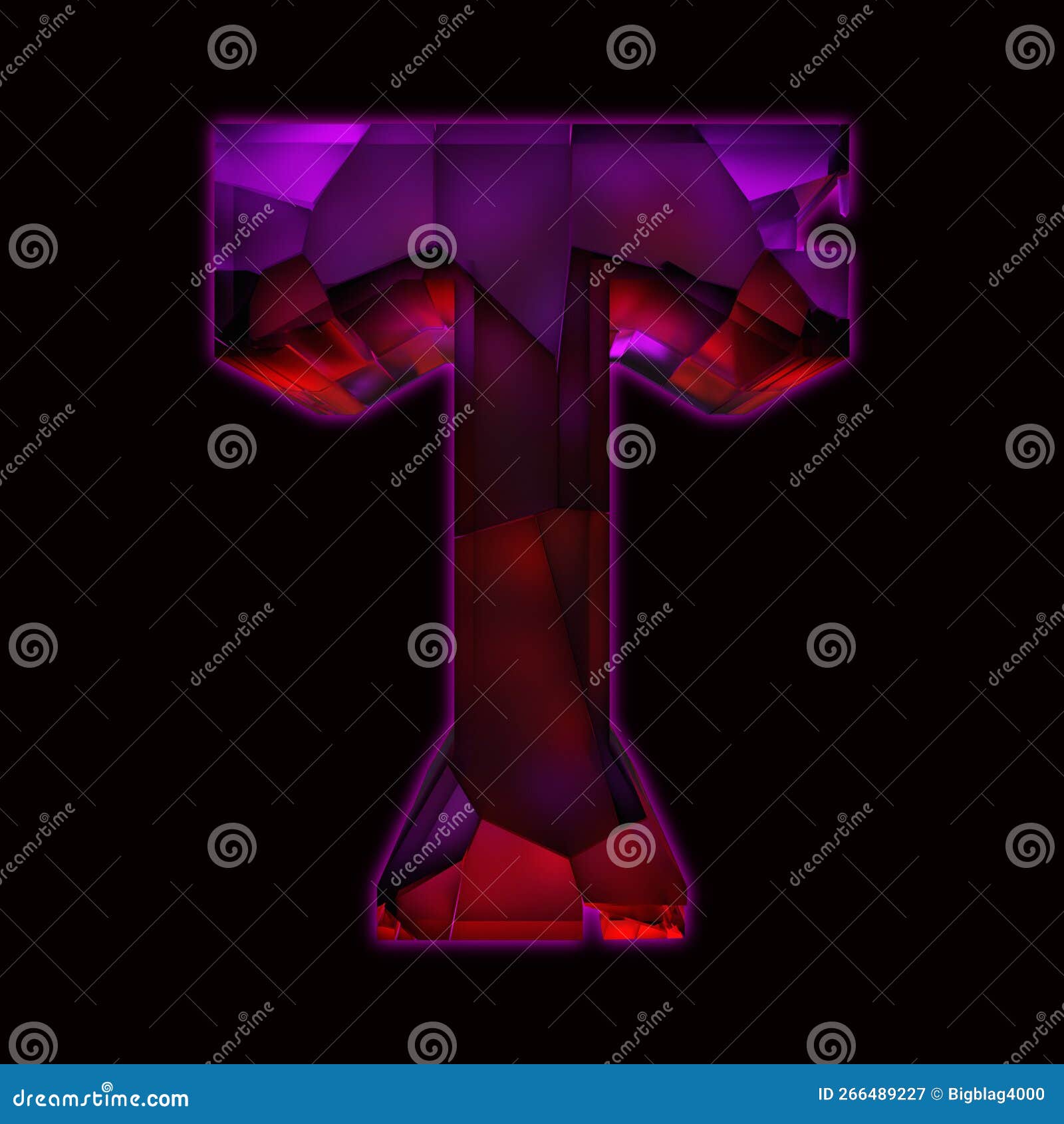 Cracked Letter in the Dark.Rendered 3D Illustration. Stock Illustration ...