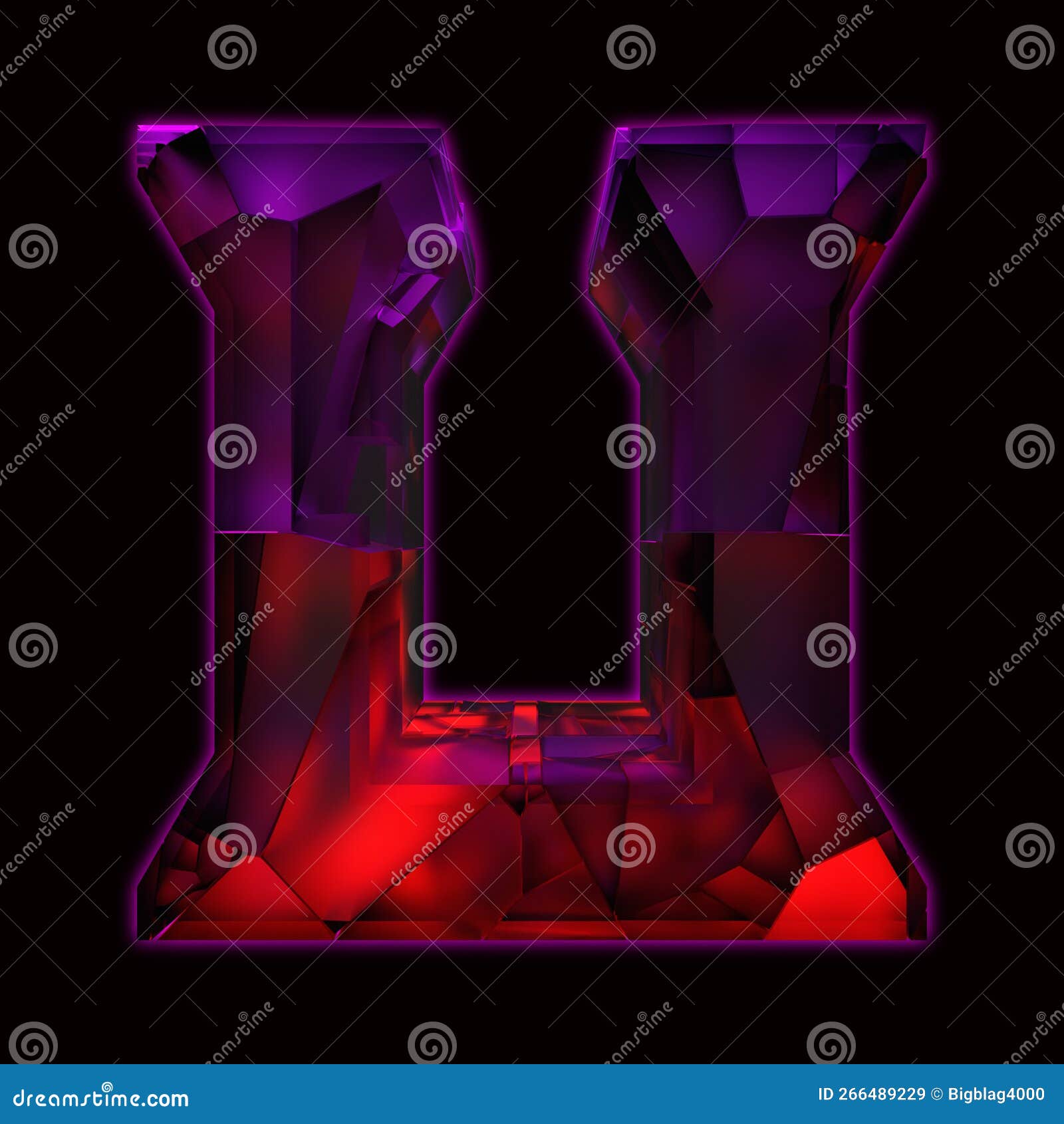 Cracked Letter in the Dark.Rendered 3D Illustration. Stock Illustration ...