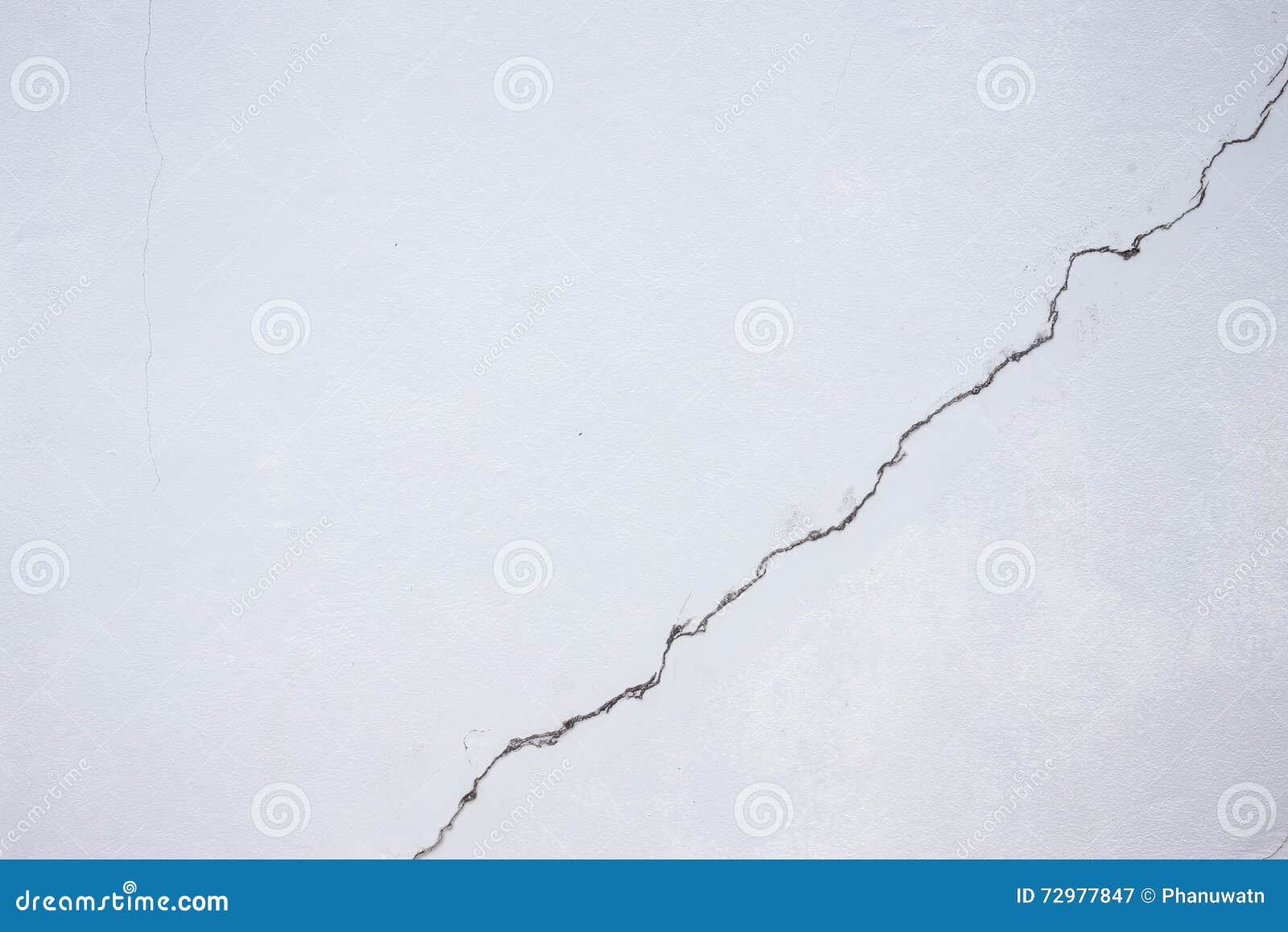 Cracked Line on White Building Wall Stock Image - Image of detail ...
