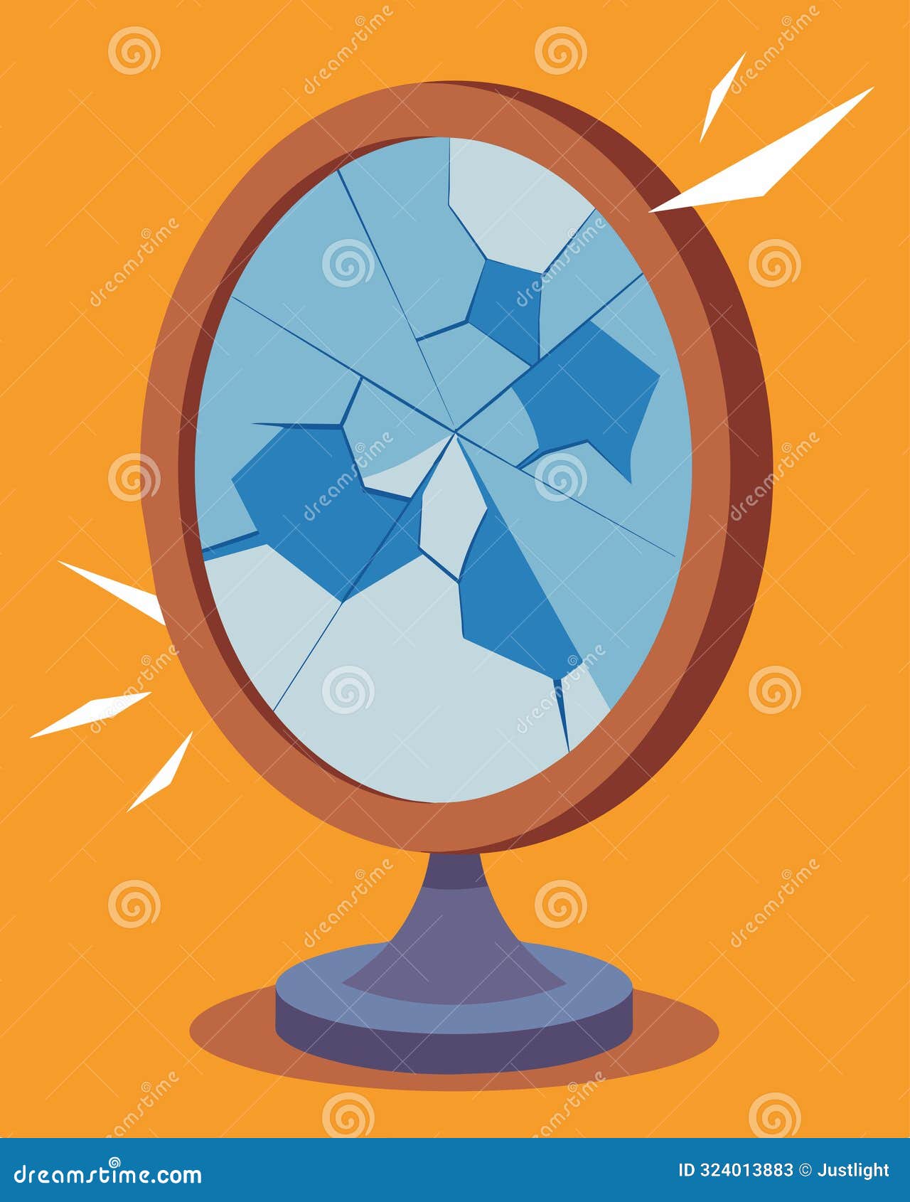 A Cracked Mirror Representing How a Person Can Feel Shattered and ...