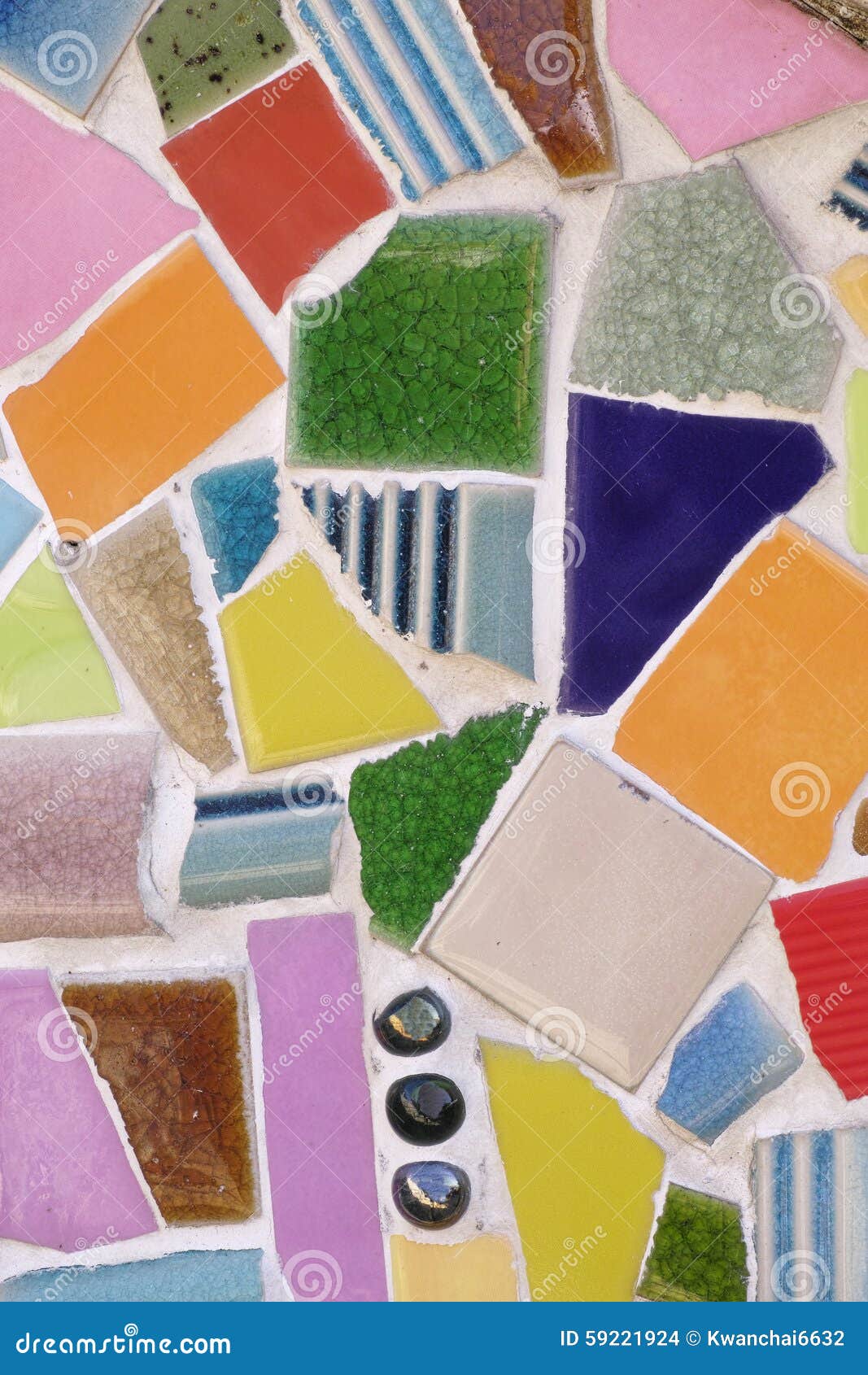 Cracked Mosaic Decorated on Cement Wall Stock Photo - Image of abstract ...
