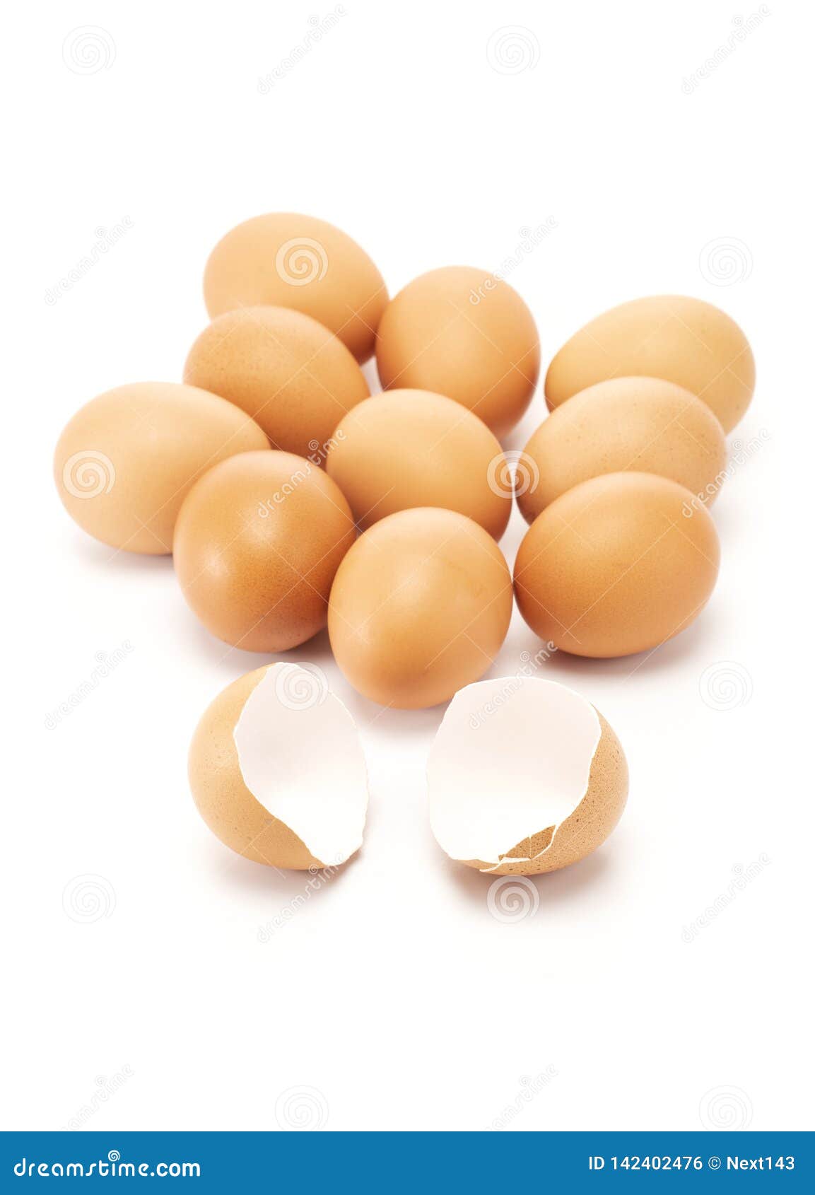 A Cracked and Open Egg in Front of Other Eggs Stock Photo - Image of ...