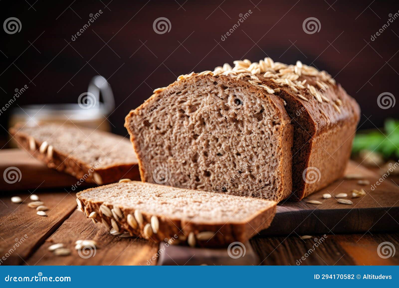 Cracked Open Loaf of Sprouted Grain Bread Stock Photo - Image of ...