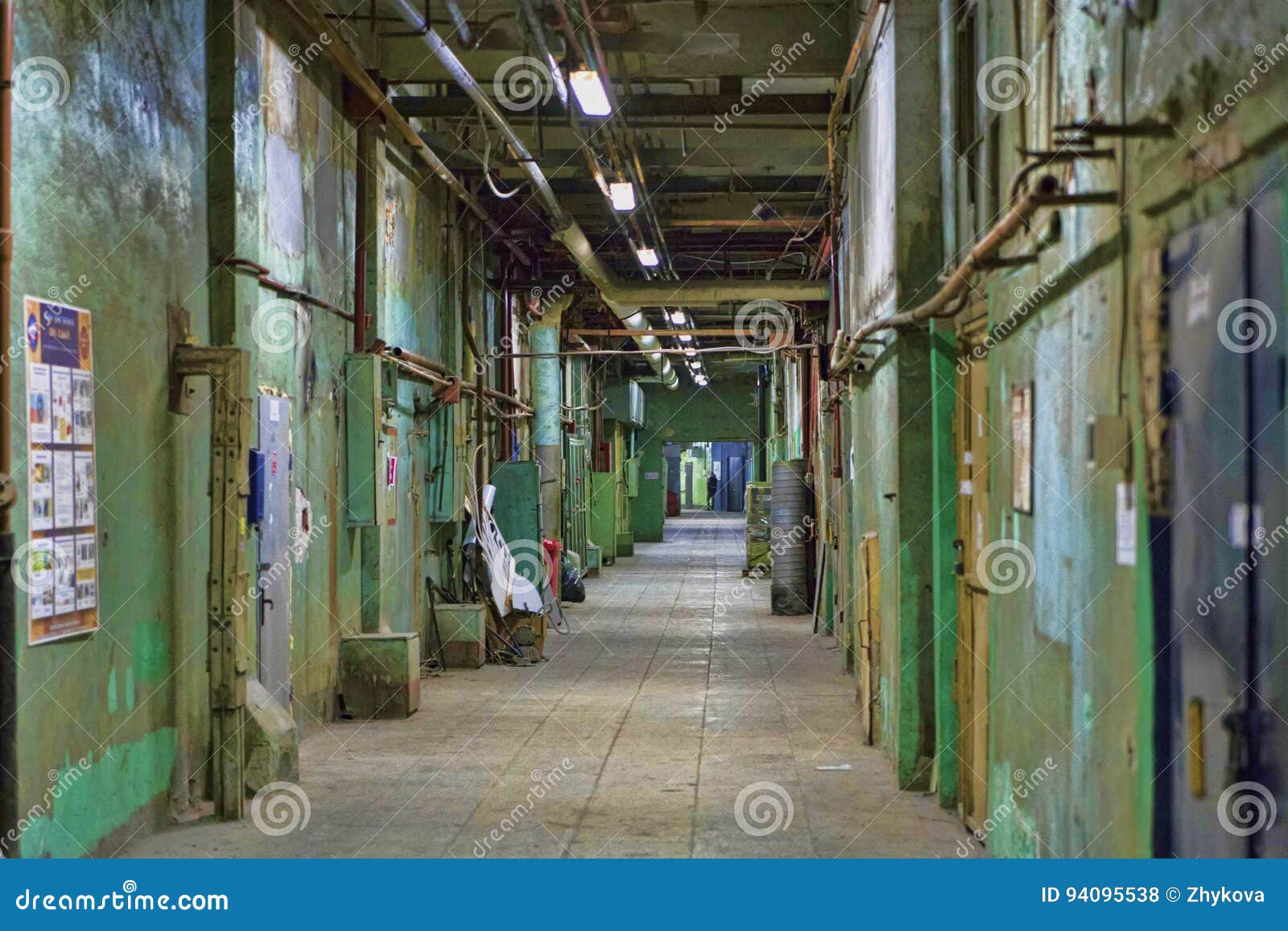 Old Corridor at the Old Factory Stock Photo - Image of interior, urban ...