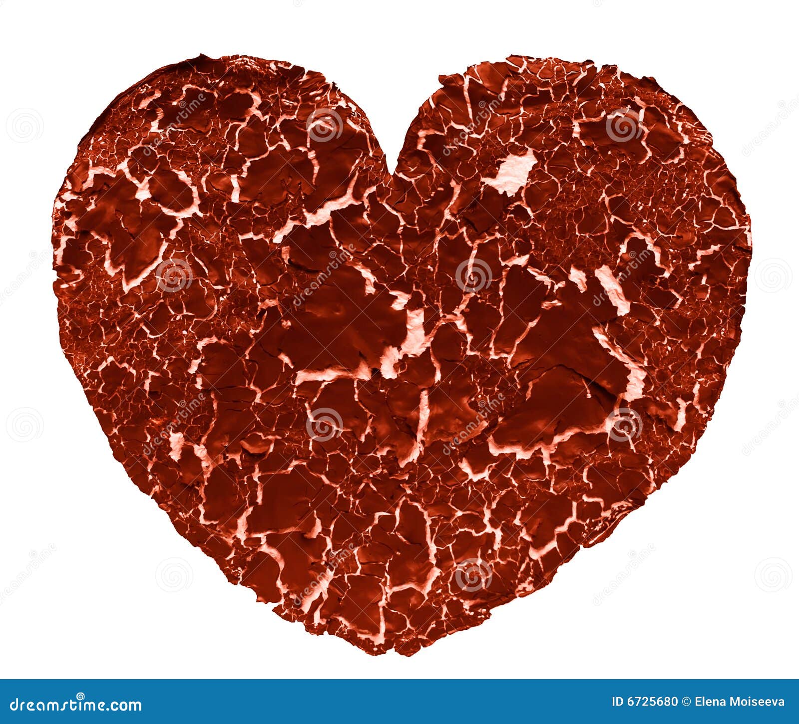 Cracked Painted Heart Shape Stock Photo - Image of shape, damaged: 6725680