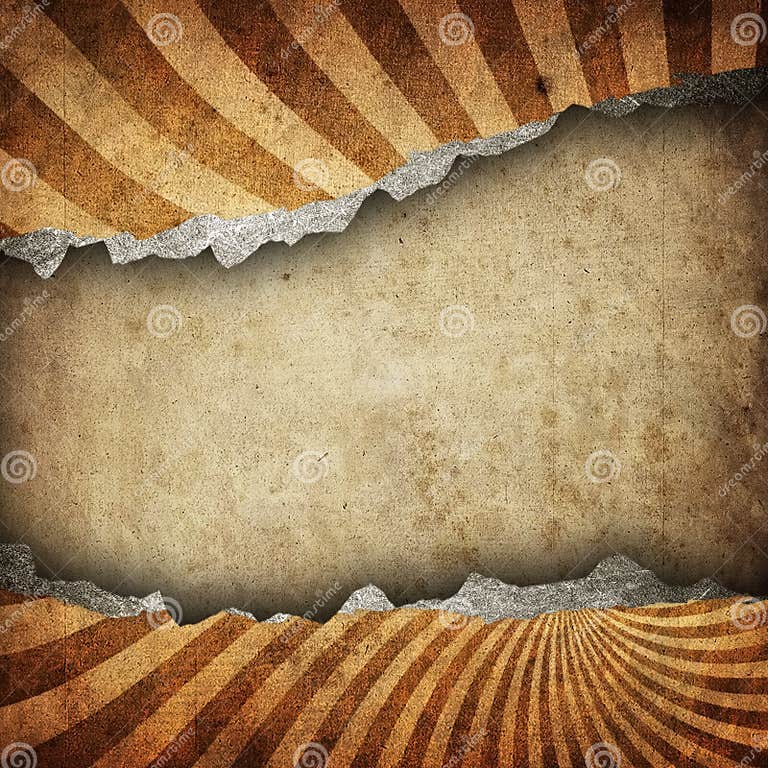 Cracked Paper with Retro Pattern Stock Illustration - Illustration of ...