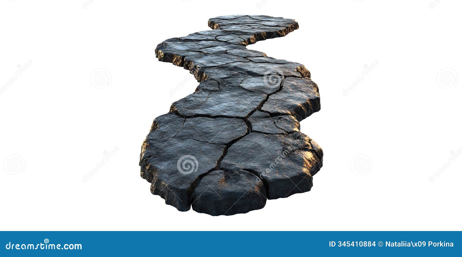 Cracked Pathway with Uneven Surface Isolated on Transparent Background ...