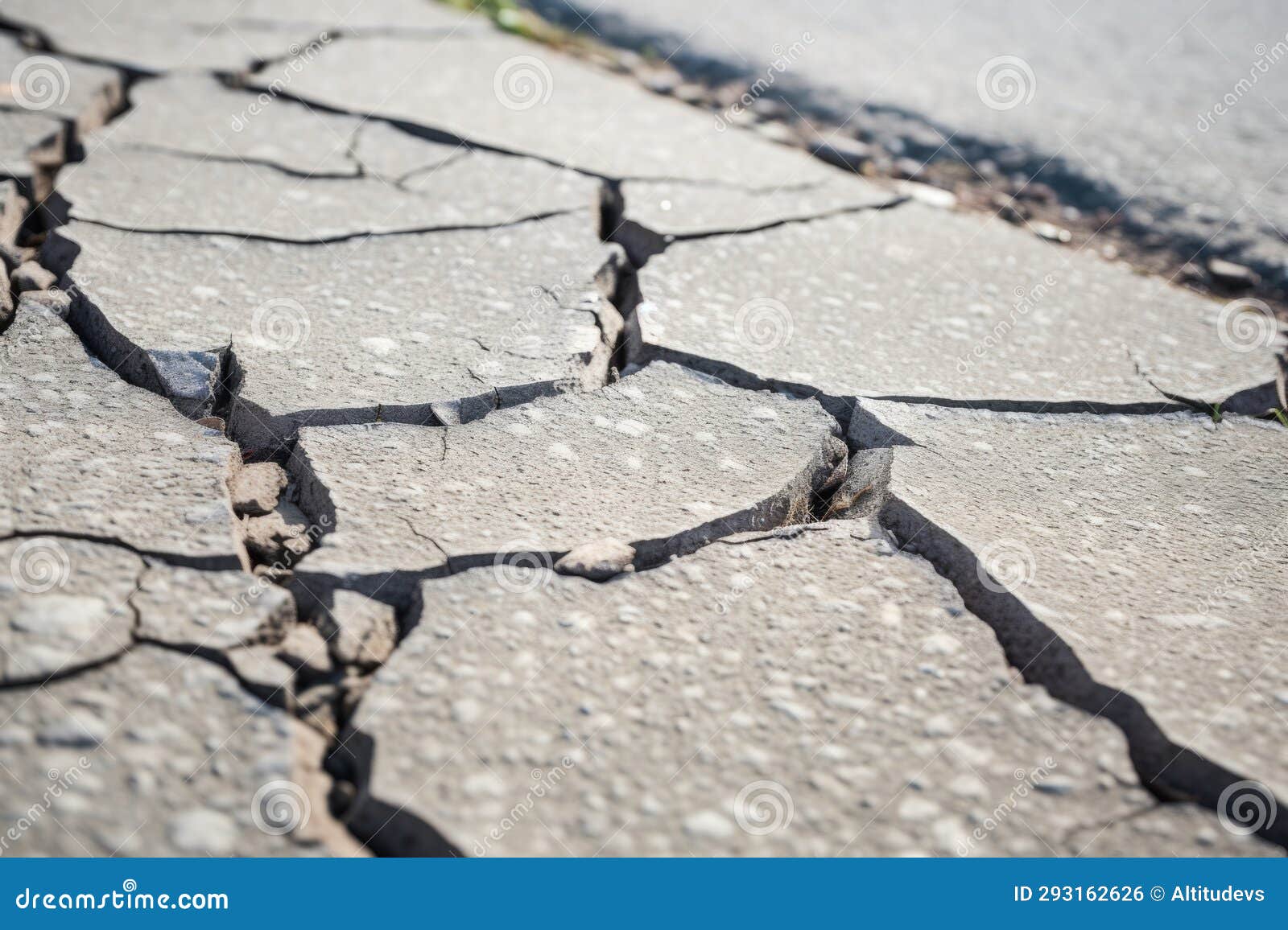 Cracked Pavement on a Sidewalk Stock Photo - Image of concrete ...